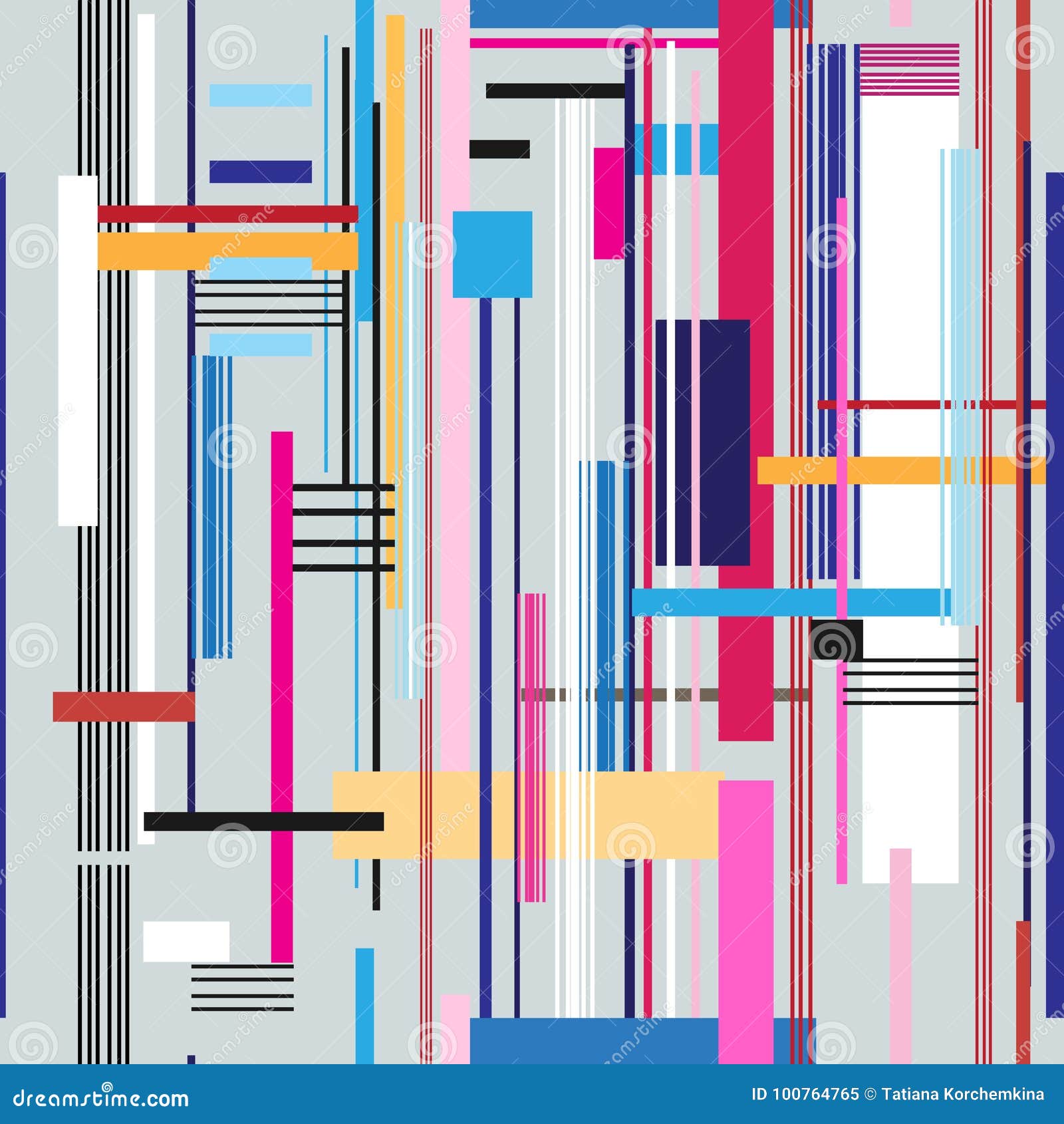 Seamless Bright Geometric Stripes Pattern Stock Vector - Illustration ...