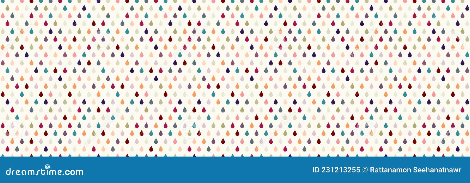 Seamless Bright Pastel Hand Drawn Raindrops Vector Background. Simple ...