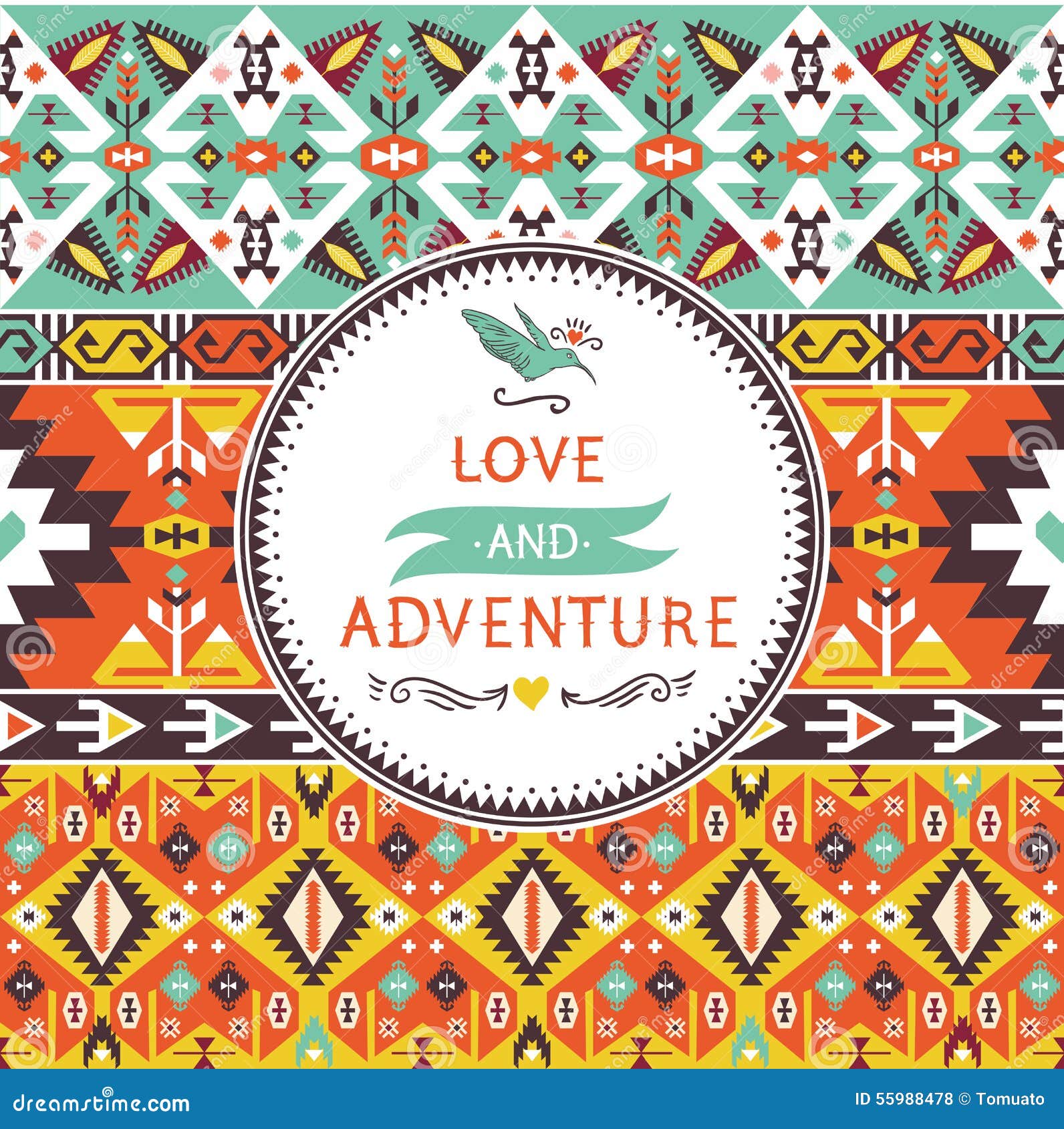 Seamless Bright Pattern in Navajo Style Stock Vector - Illustration of ...