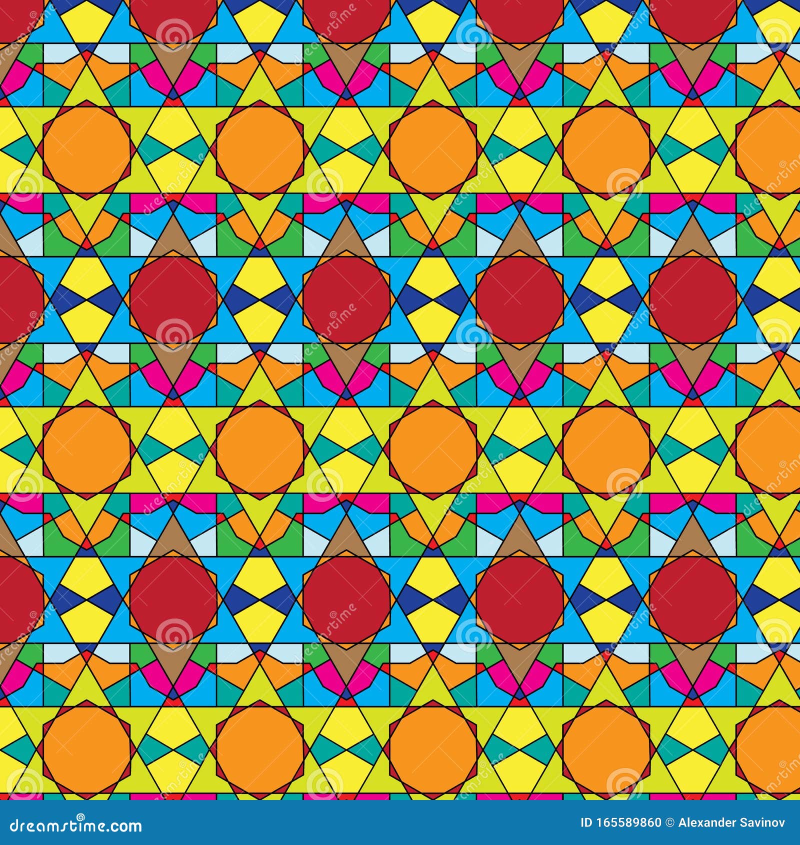 Seamless Bright Pattern In A Rectilinear Style. Background For Textile ...