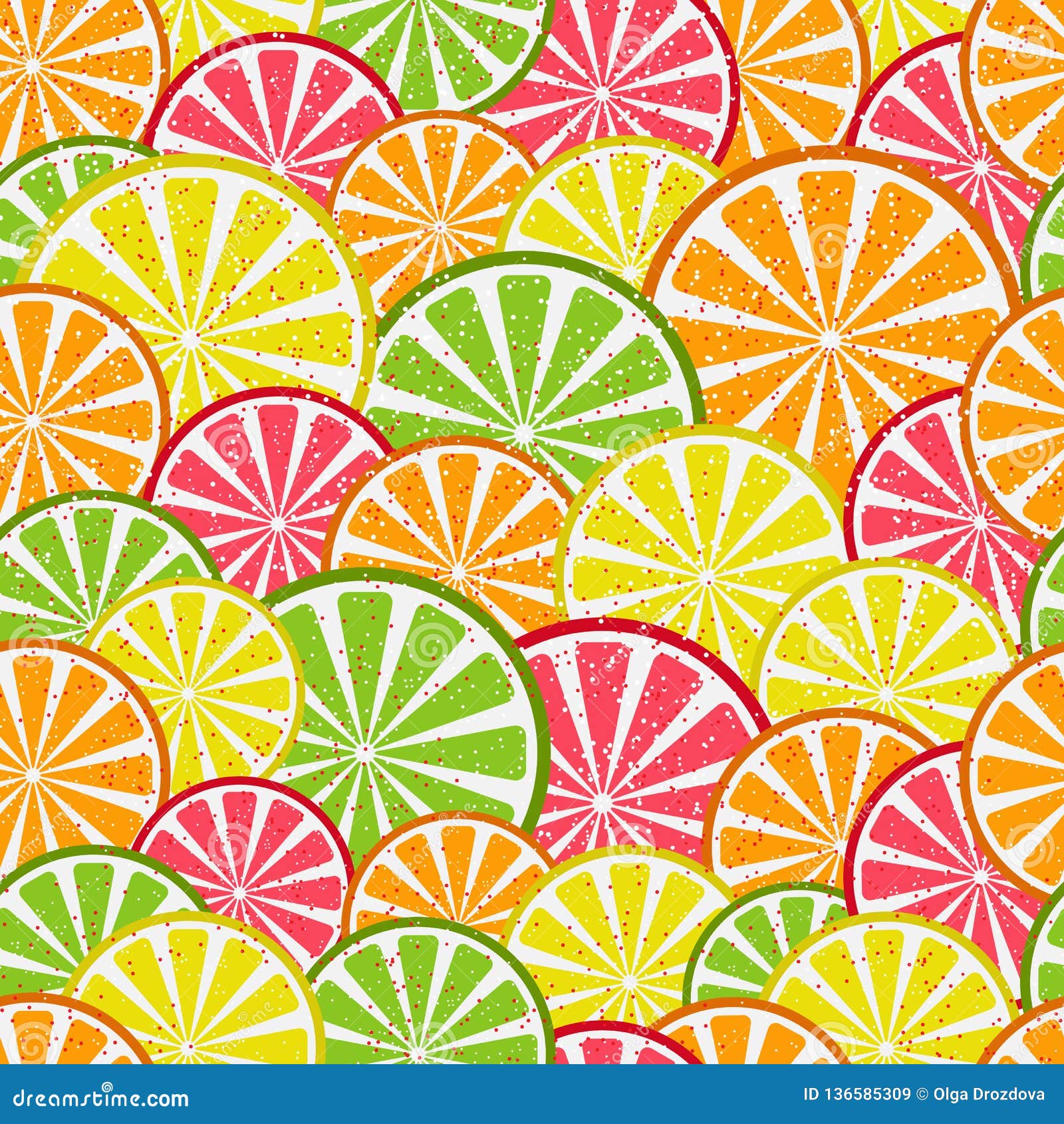 Seamless Vivid Citrus Pattern Stock Illustration - Illustration of ...