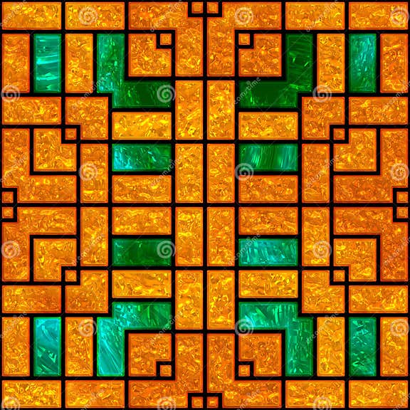 Seamless Bright Stained Glass Pattern Stock Illustration - Illustration ...