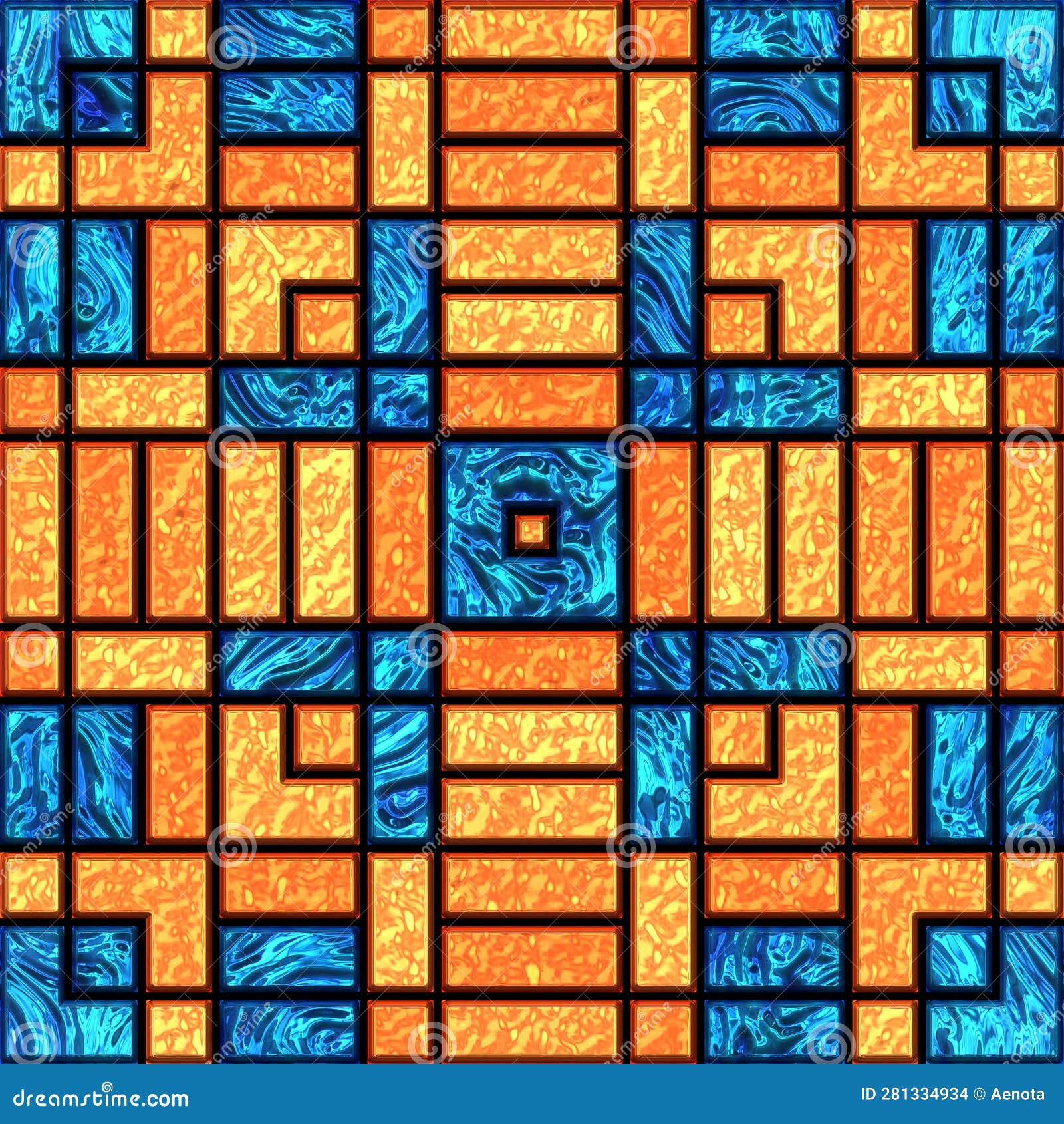 Seamless Bright Stained Glass Pattern Stock Illustration - Illustration ...