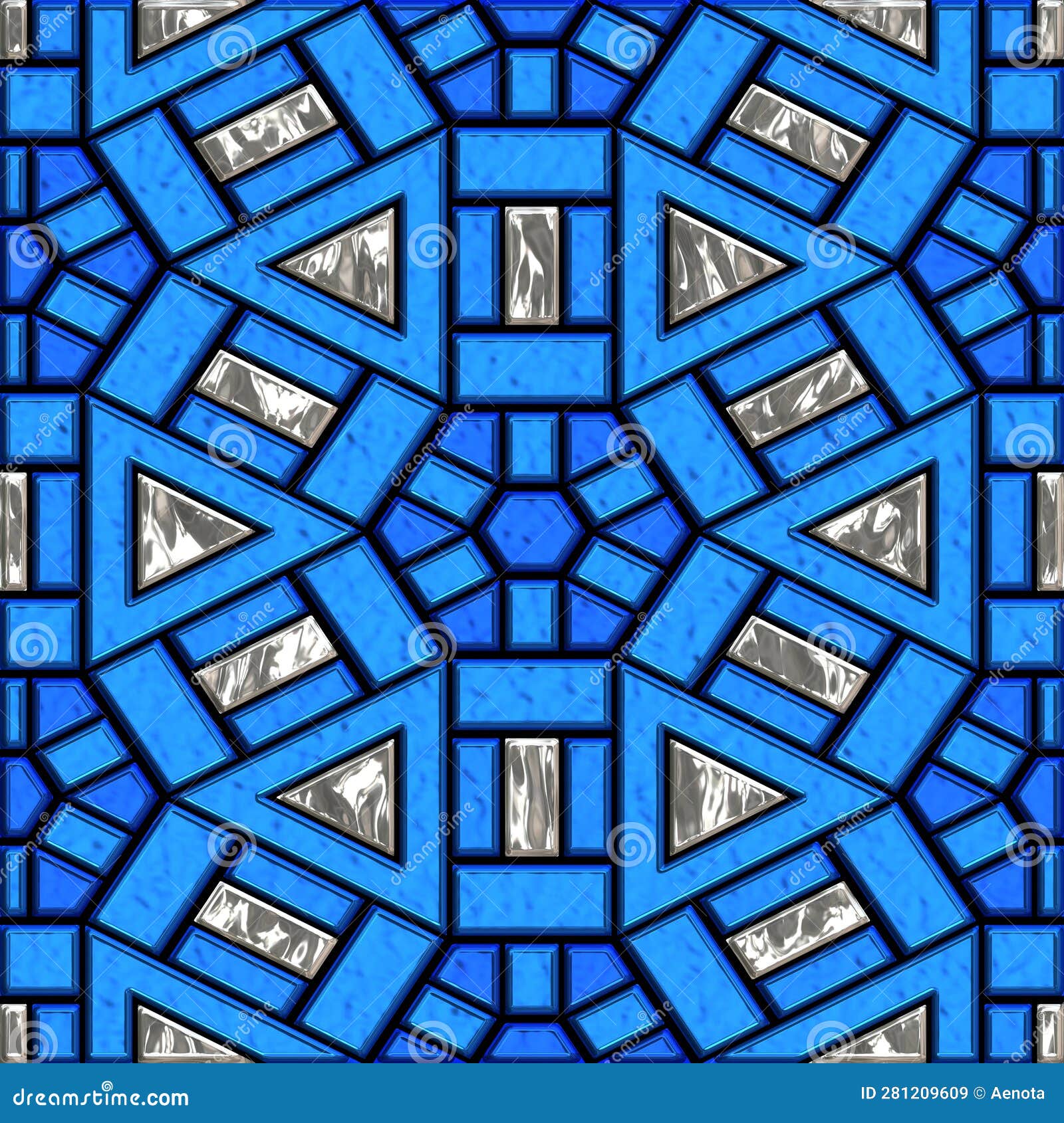 Seamless Bright Stained Glass Pattern Stock Illustration - Illustration ...