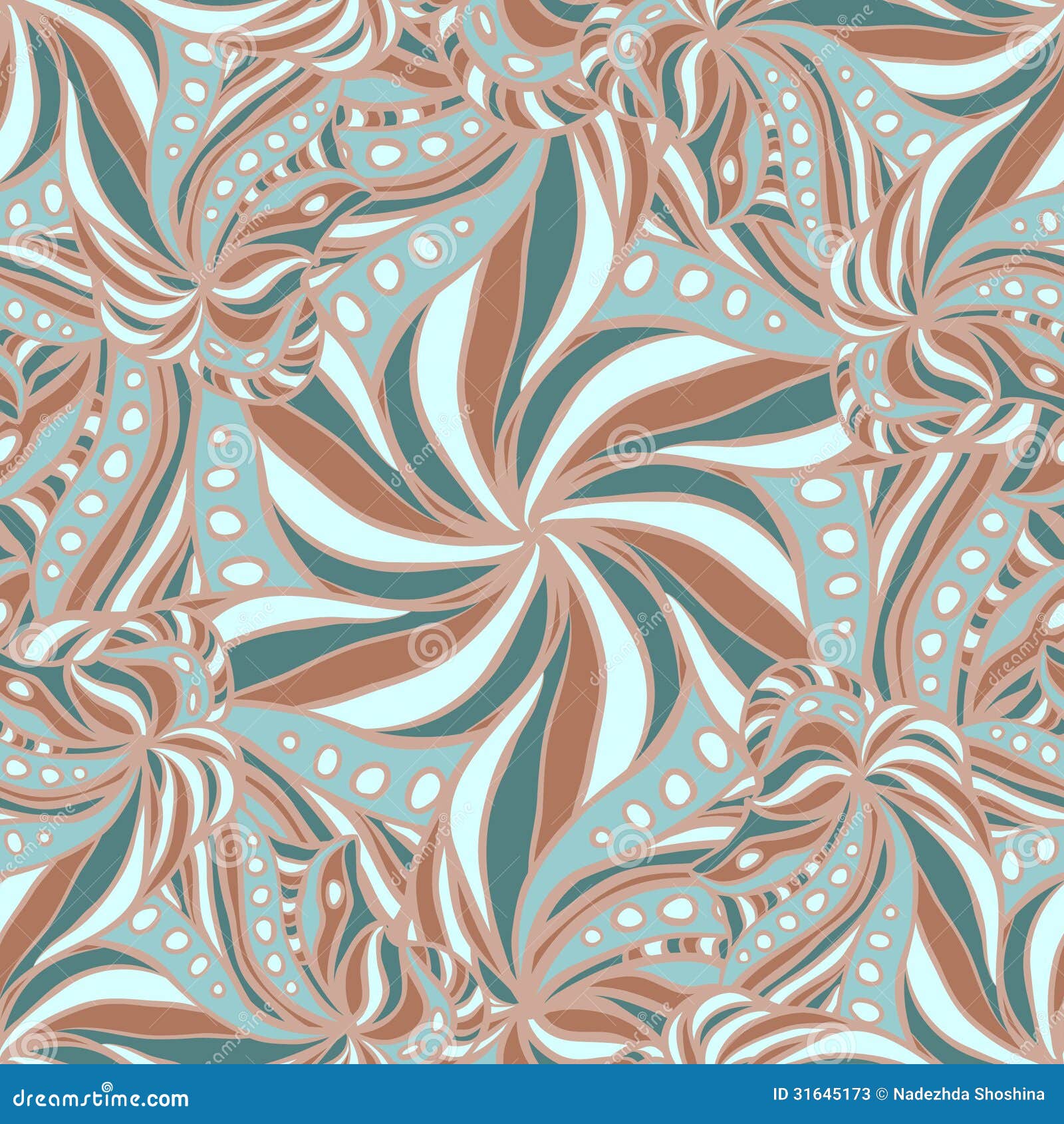 Seamless Brown-blue Pattern. Stock Vector - Illustration of decor ...