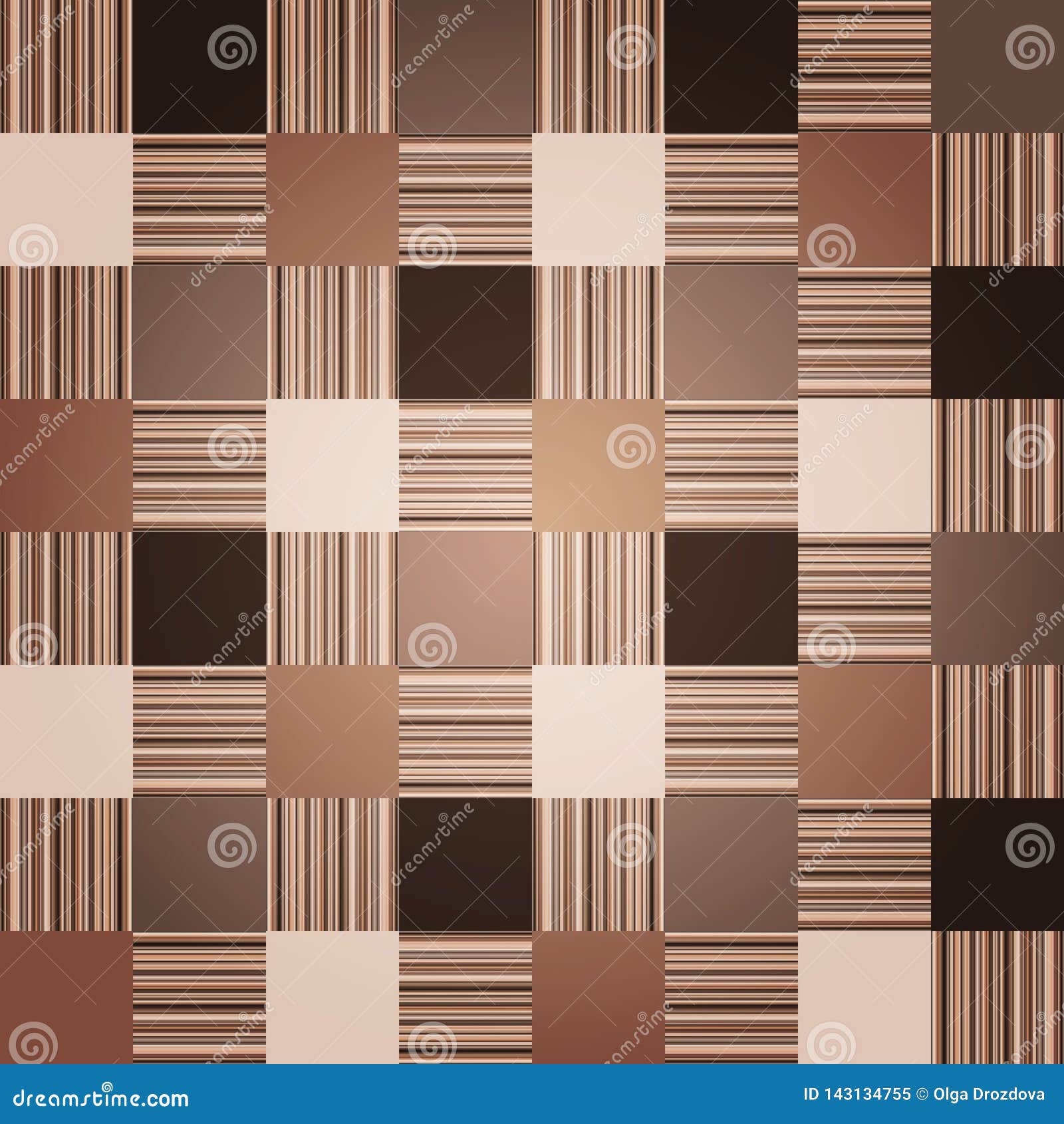 Seamless Brown Checkered Pattern Stock Vector - Illustration of endless ...
