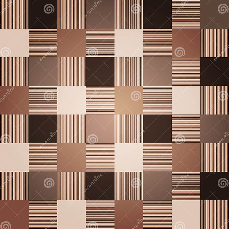 Seamless Brown Checkered Pattern Stock Vector - Illustration of endless ...