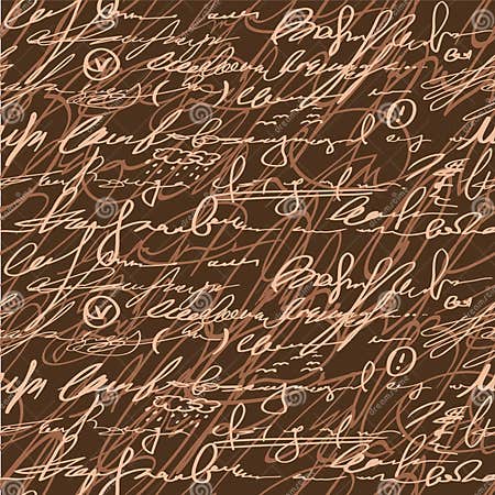 Seamless Brown Elegance Hand Write Pattern Stock Vector - Illustration ...