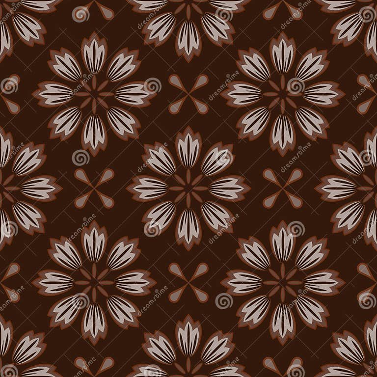 Seamless Brown Flower Pattern Stock Vector - Illustration of cloth ...