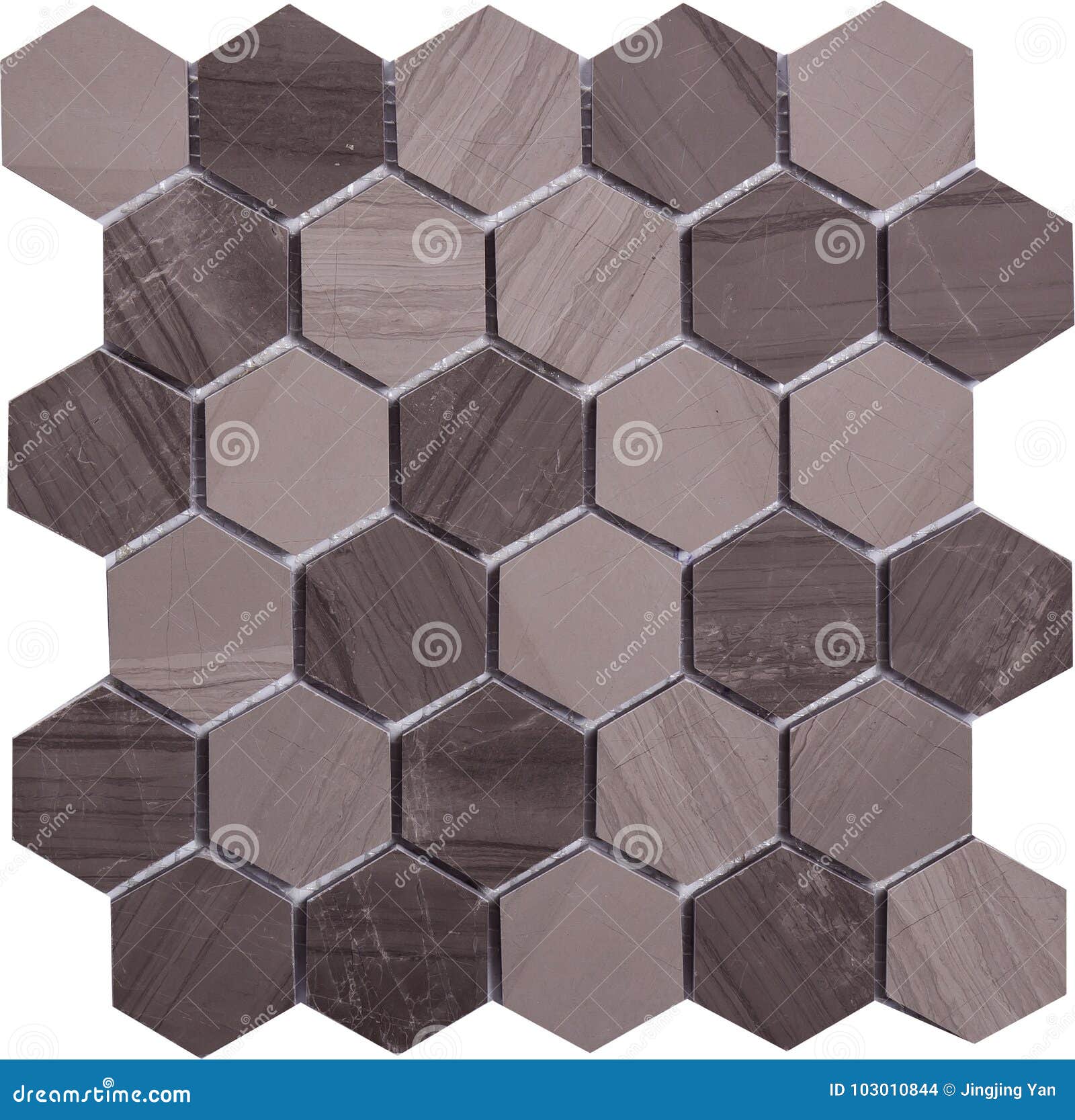 Seamless Brown Hexagon Marble Mosaic Pattern Stock Photo - Image of ...
