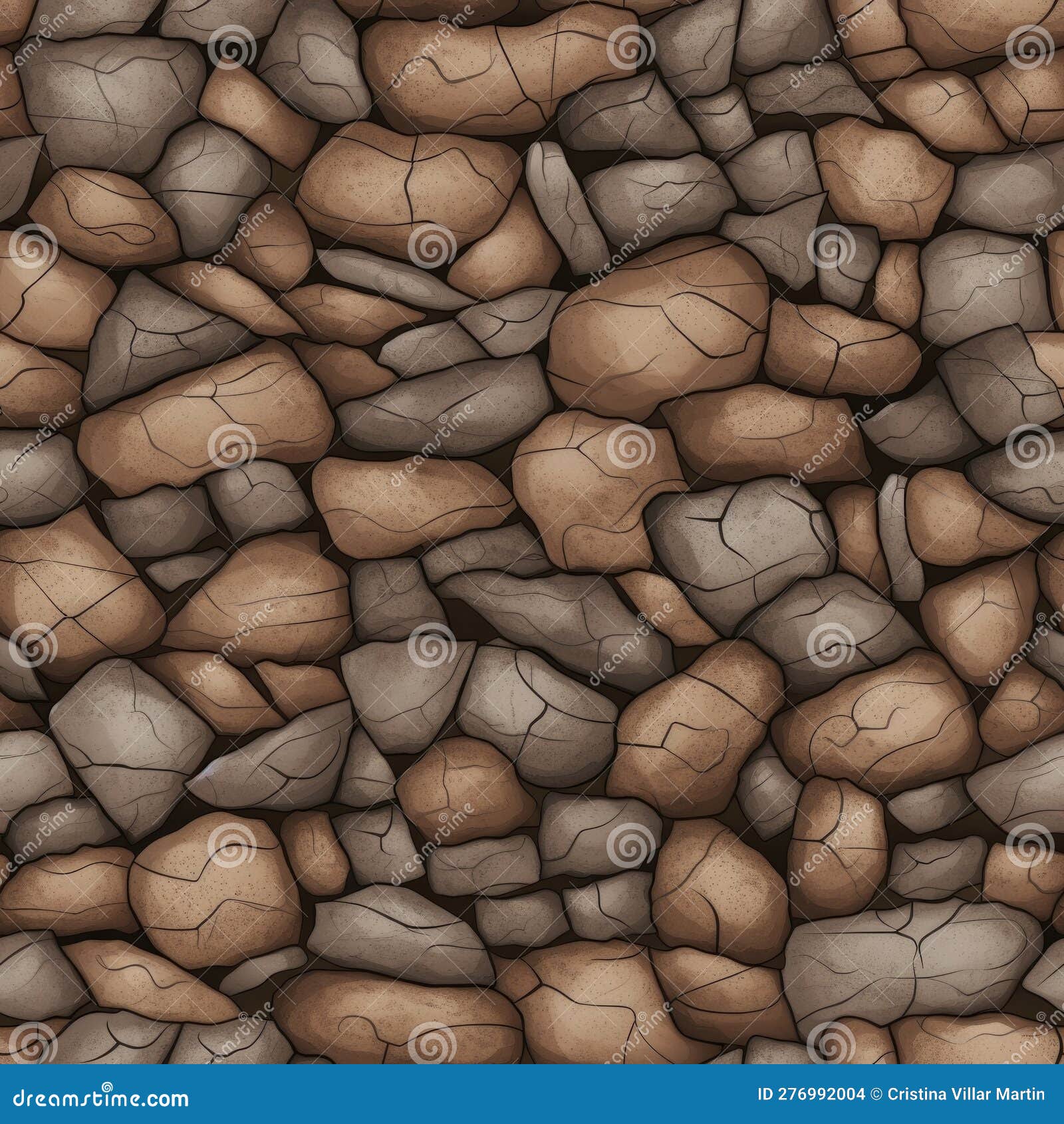 Seamless Brown Pebbles Pattern Made with Generative AI. Stock Photo ...