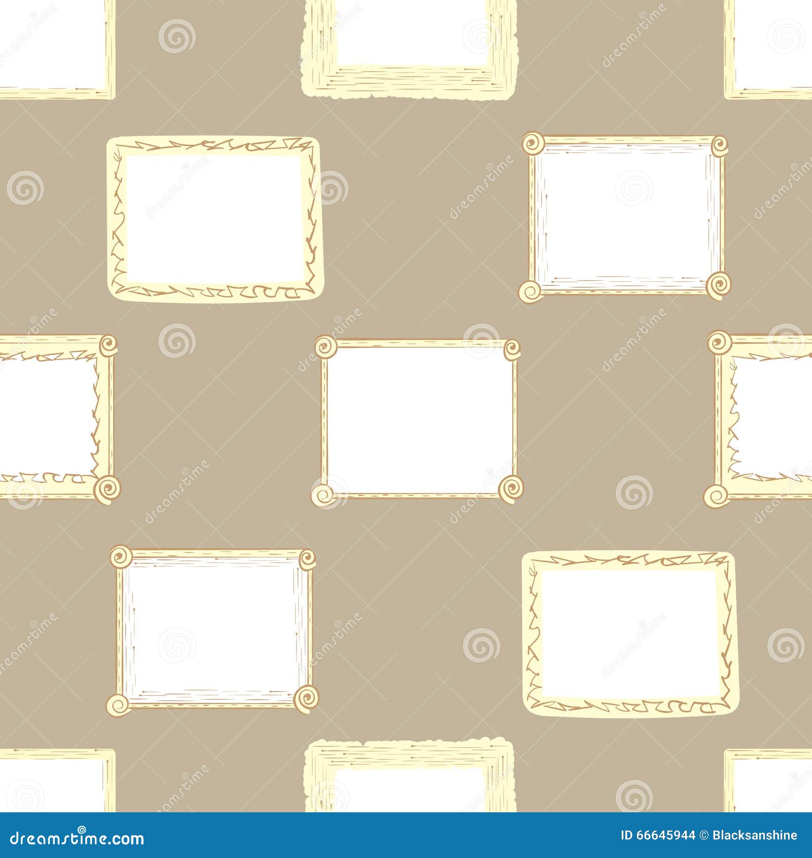 Seamless brown photoframes stock vector. Illustration of floral - 66645944