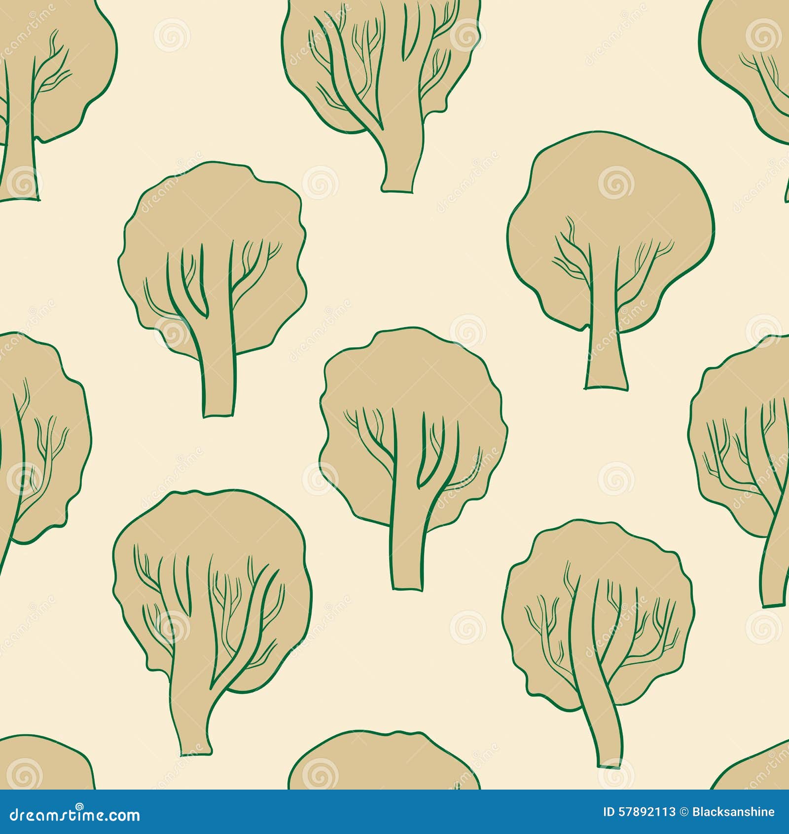Seamless brown trees stock vector. Illustration of ecological - 57892113