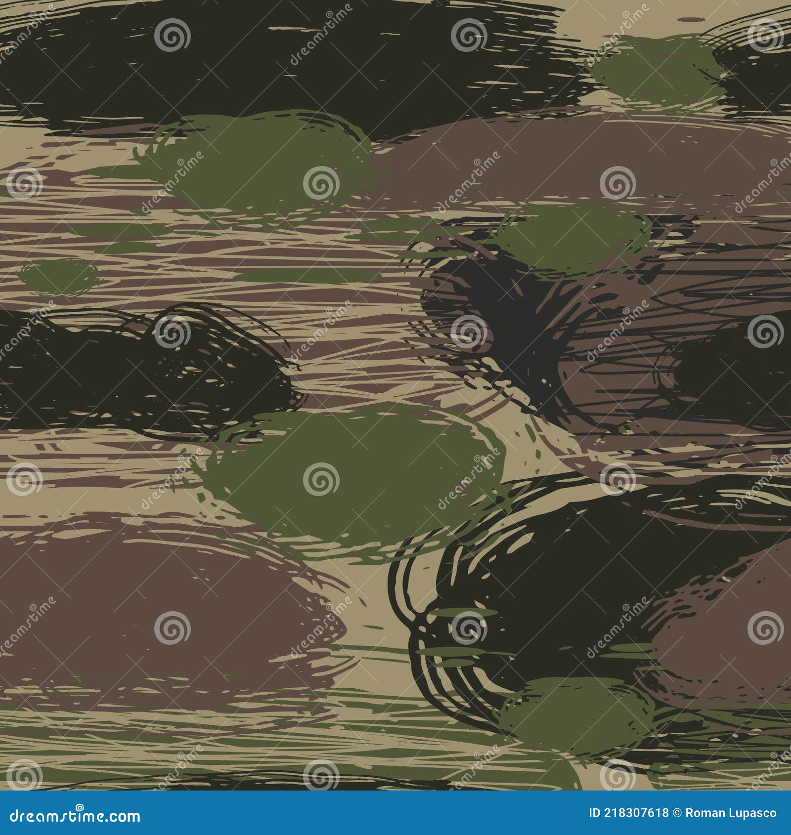 Seamless Brush Stroke Camouflage Pattern Stock Vector - Illustration of ...