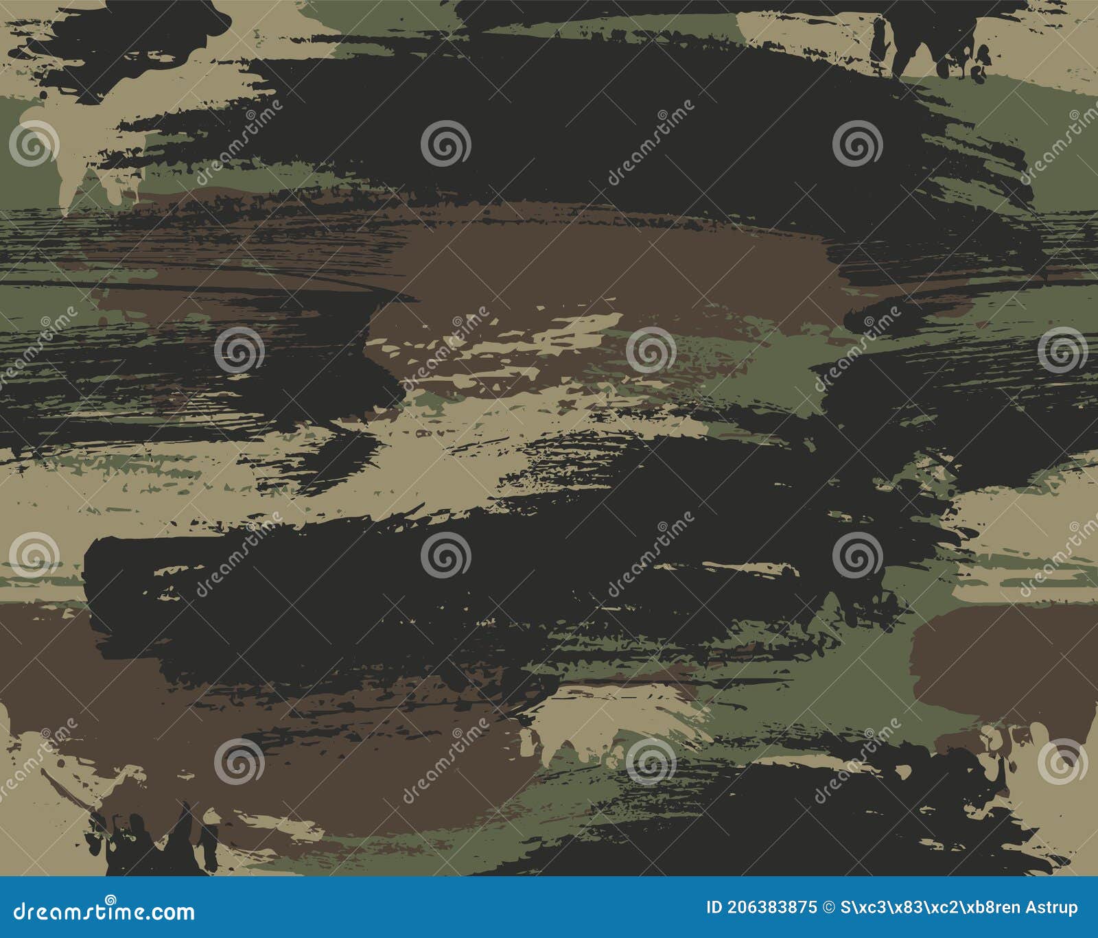 Seamless Brushstroke Camouflage All Over Pattern Stock Vector ...