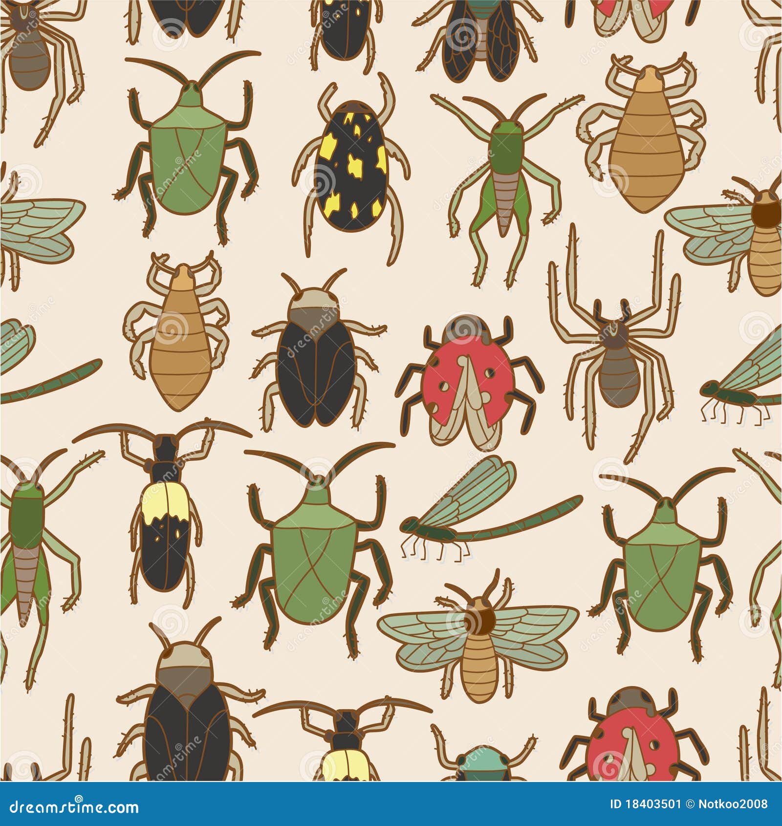 Seamless bug pattern stock vector. Illustration of liquid - 18403501