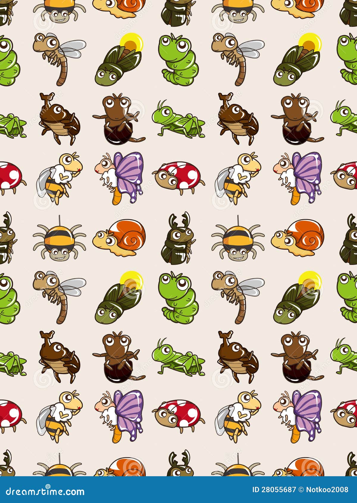 Seamless bug pattern stock vector. Illustration of caterpillars - 28055687