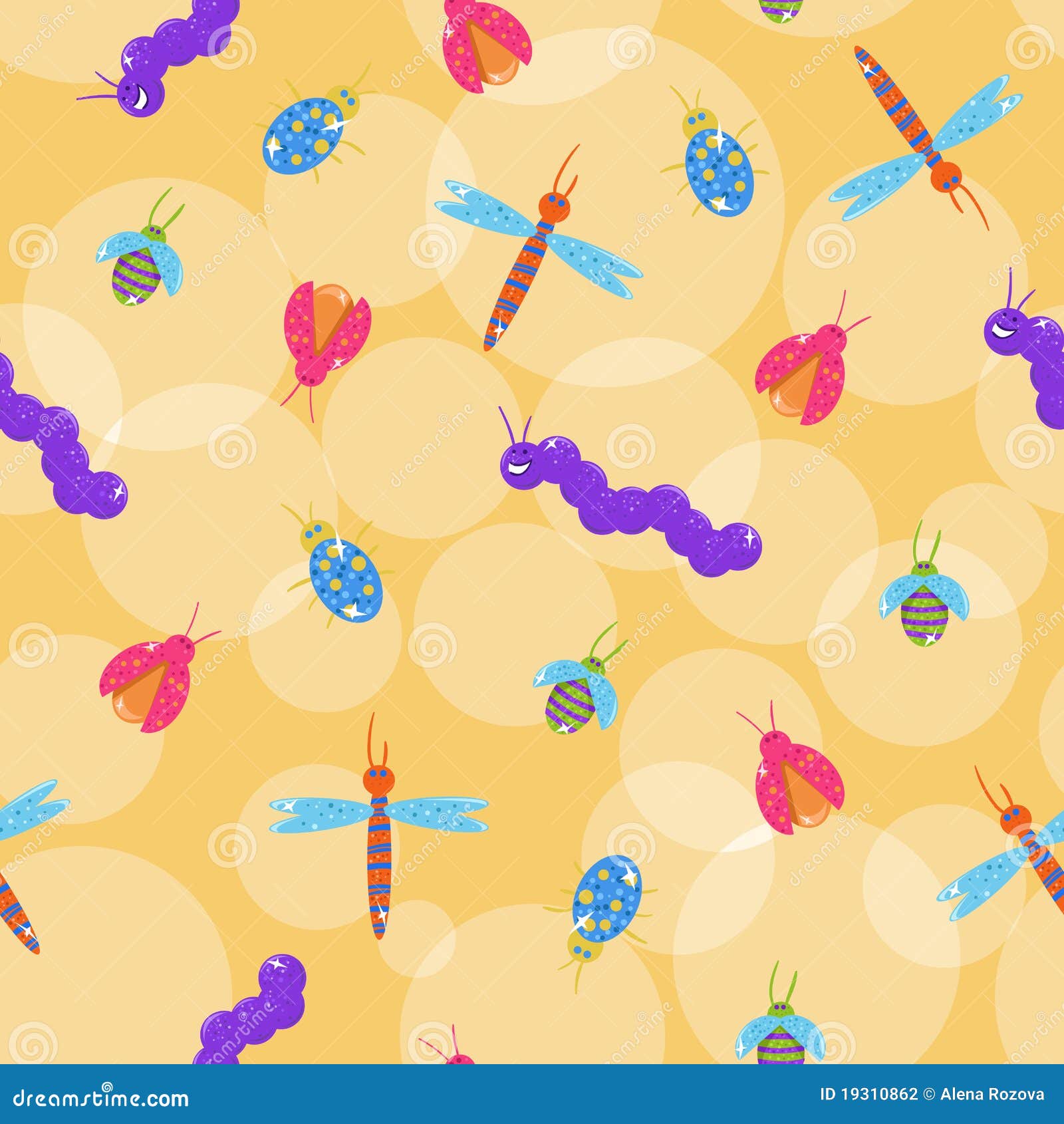 Seamless bugs background stock vector. Illustration of purple - 19310862