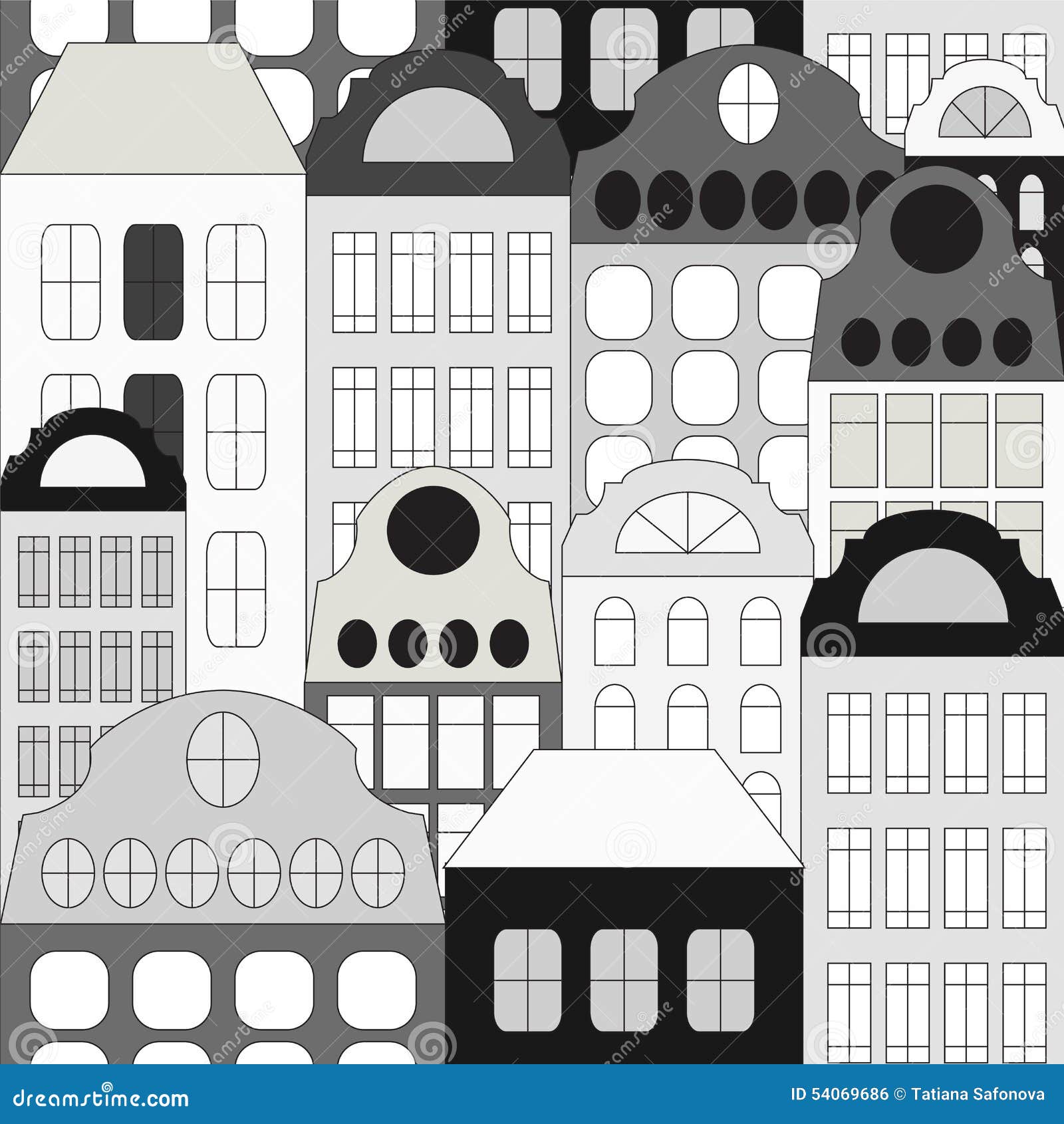 Seamless Building Background. Stock Stock Vector - Illustration of ...