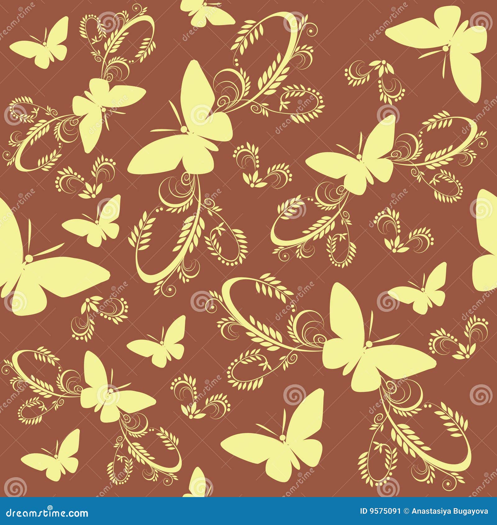 Seamless butterflies stock vector. Illustration of copy - 9575091