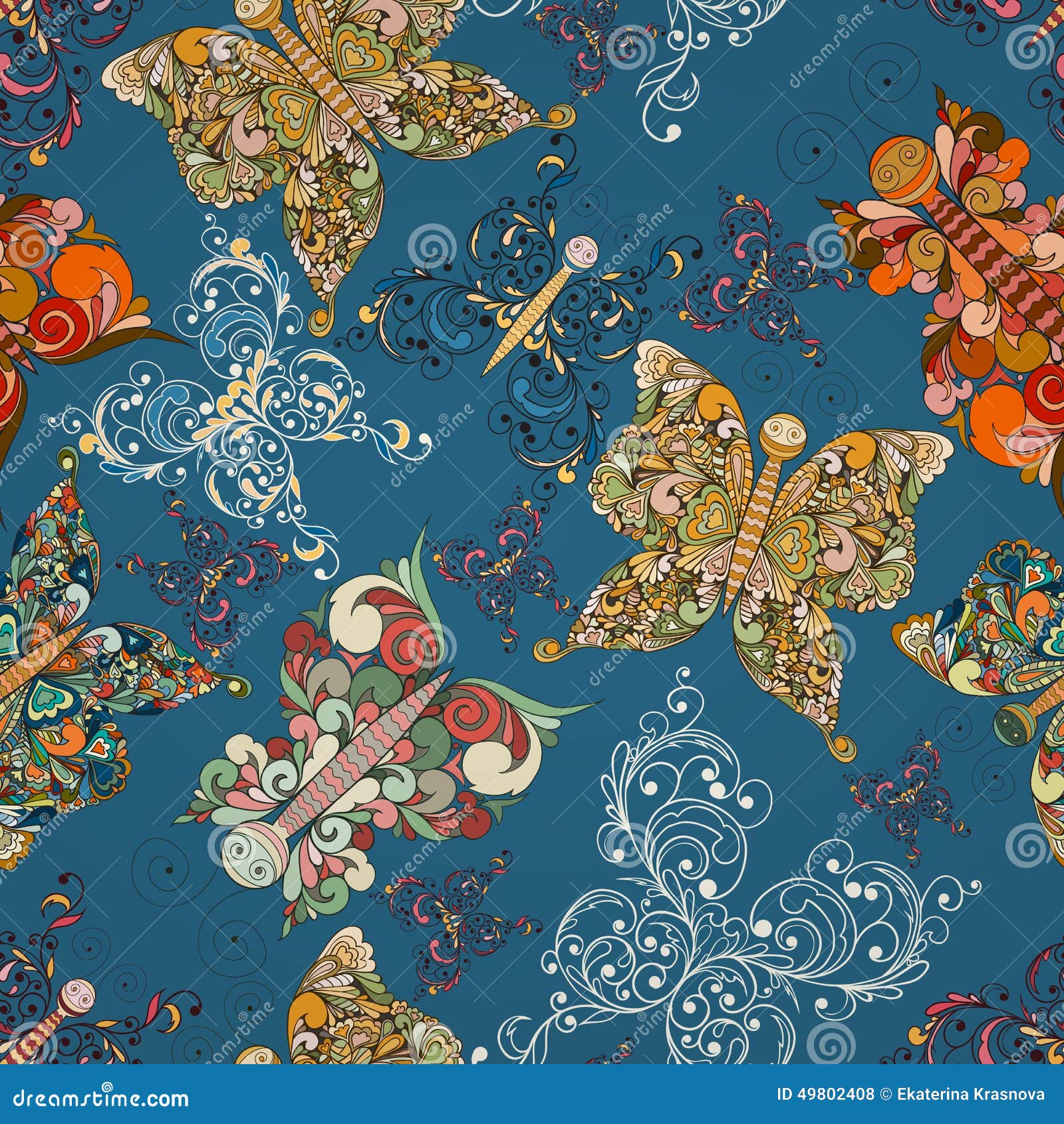 Seamless Butterflies Pattern Stock Vector - Illustration of graphic ...