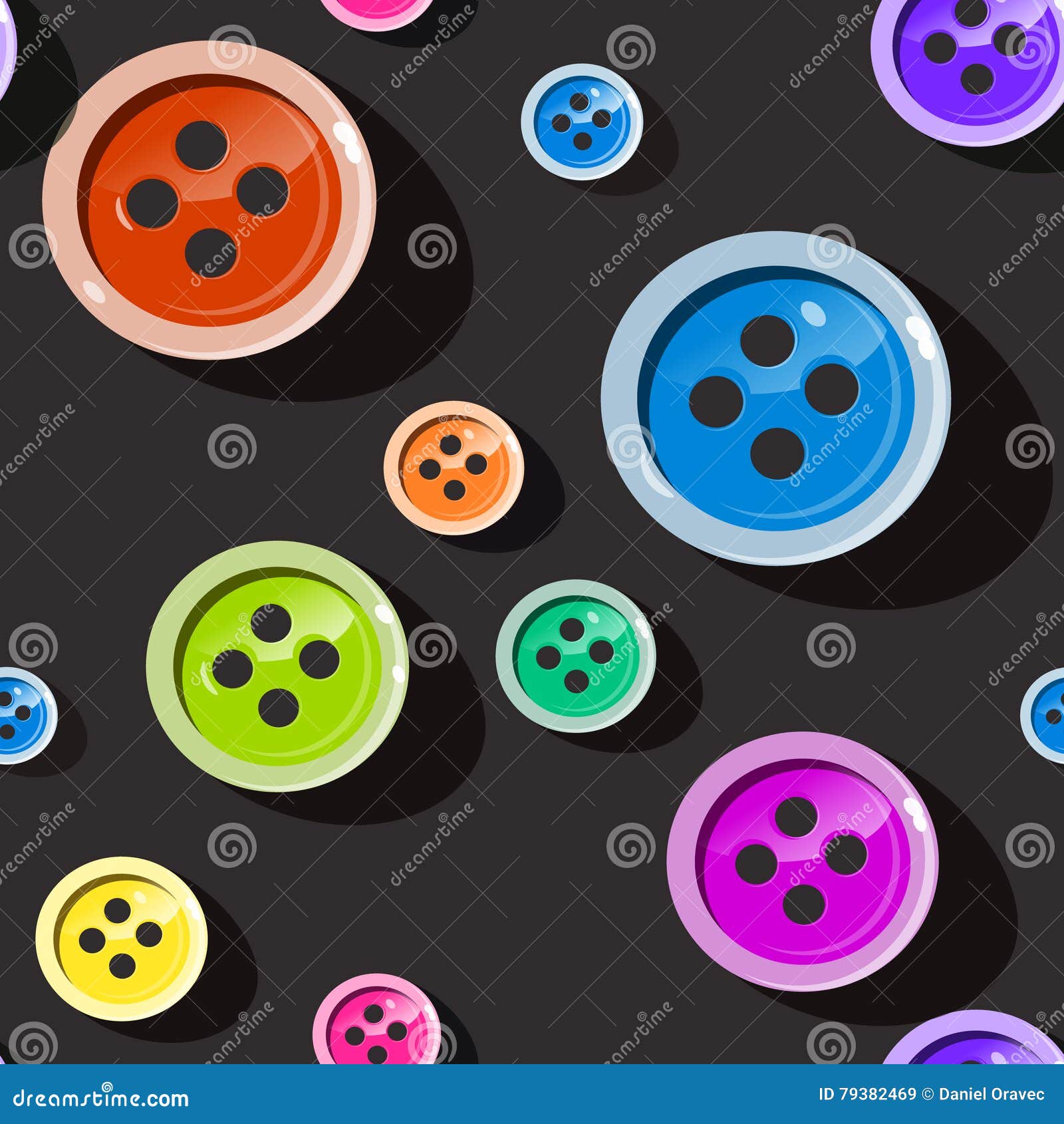 Seamless Buttons. Colorful Button Pattern Stock Vector - Illustration ...