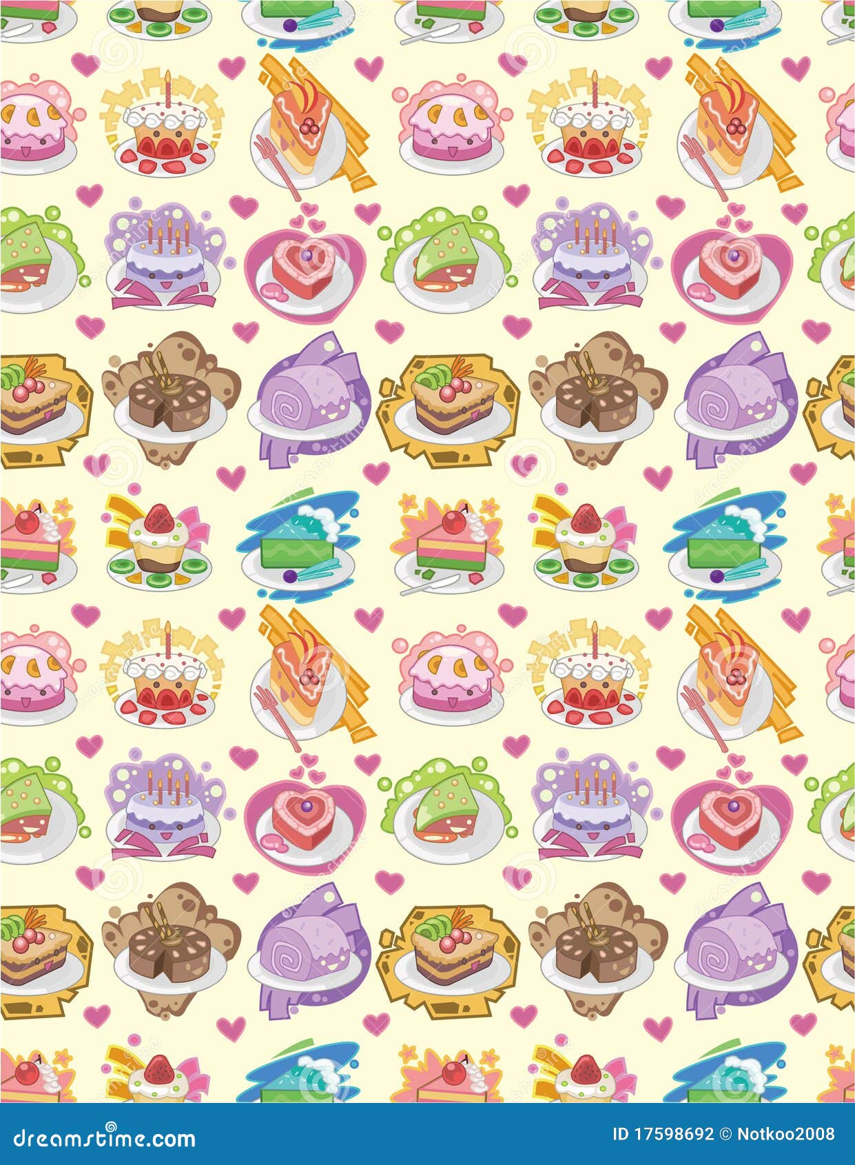 Seamless cake pattern stock vector. Illustration of cake - 17598692