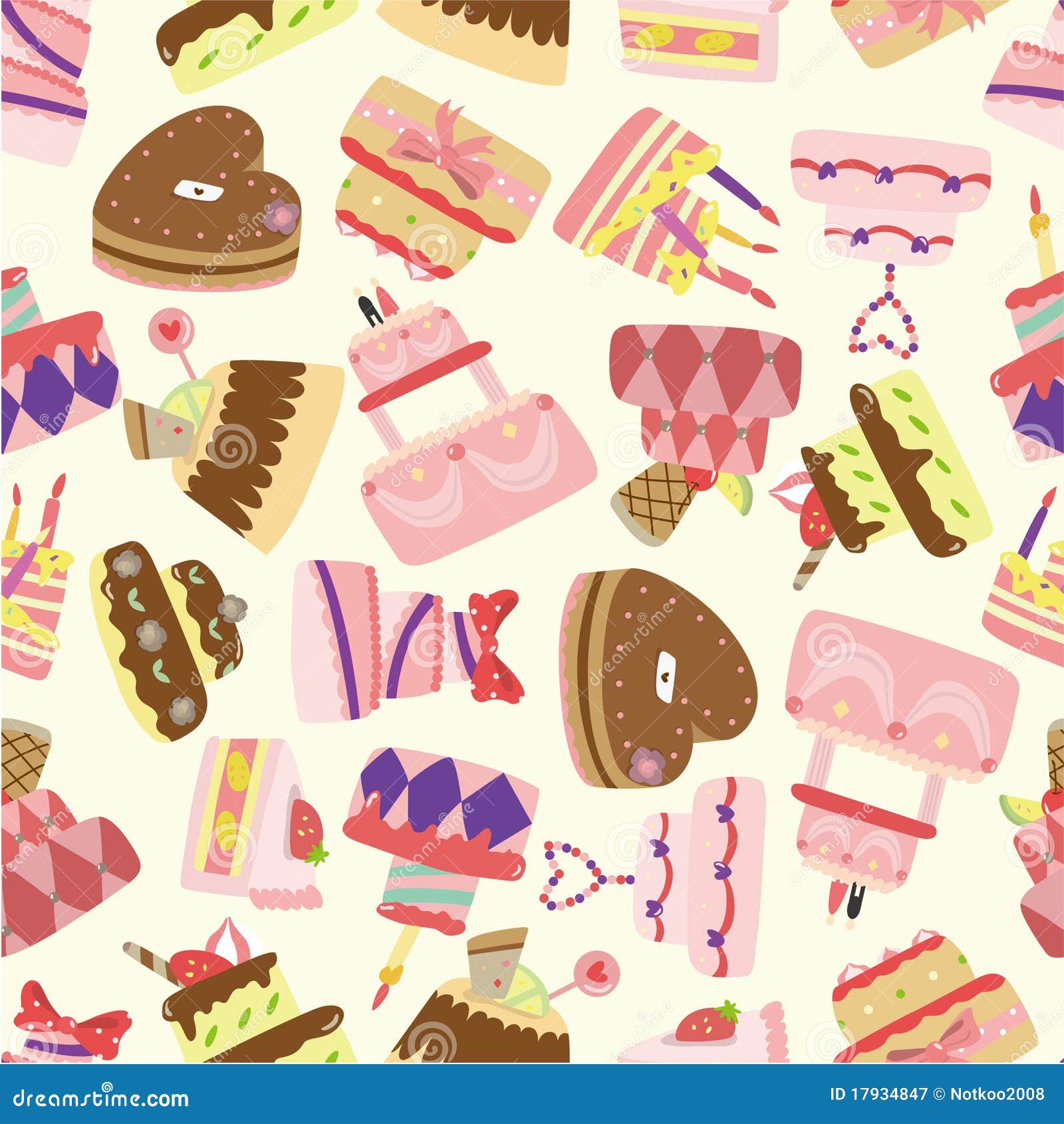 Seamless cake pattern stock vector. Illustration of clip - 17934847