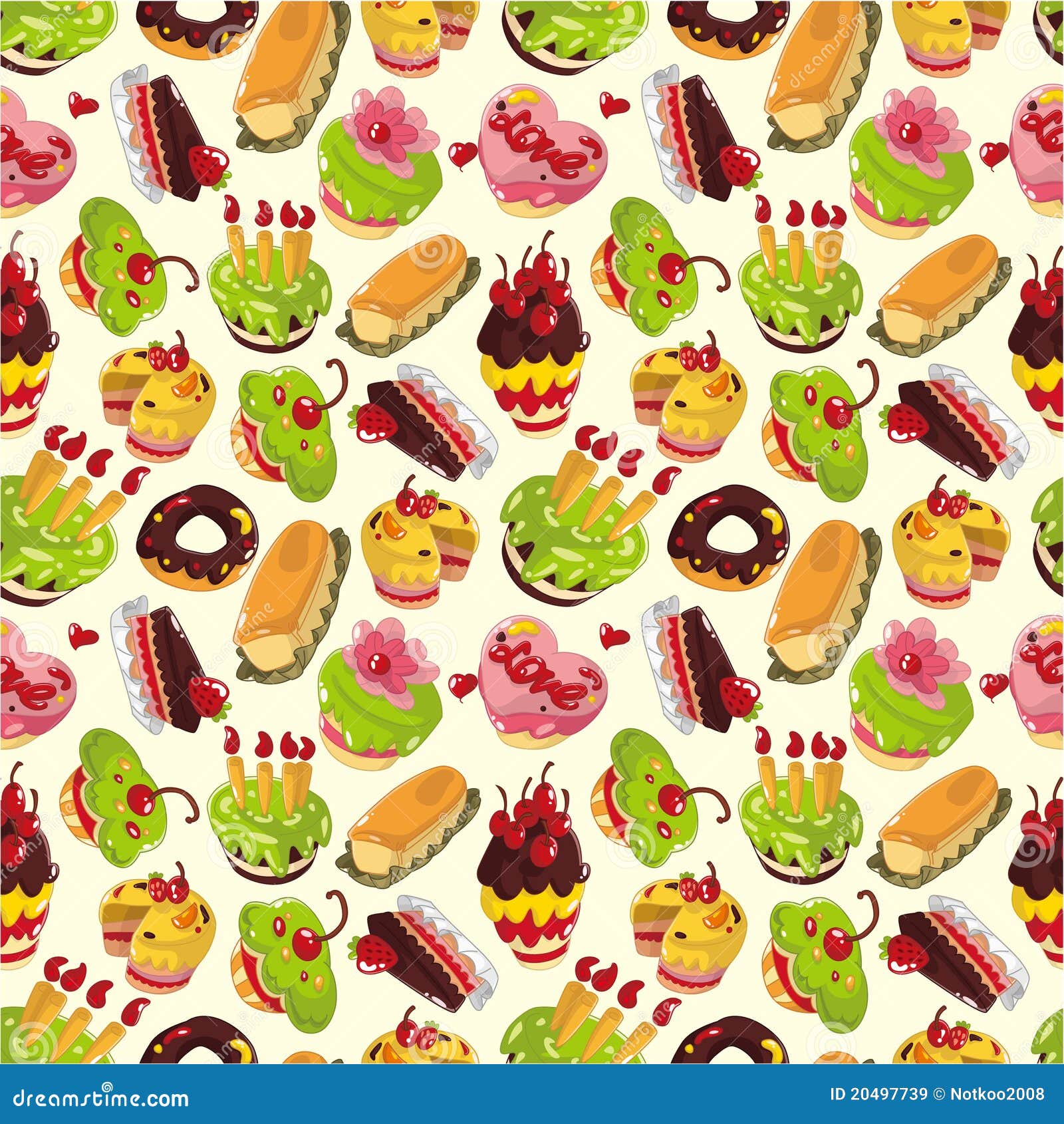 Seamless cake pattern stock vector. Illustration of cartoon - 20497739