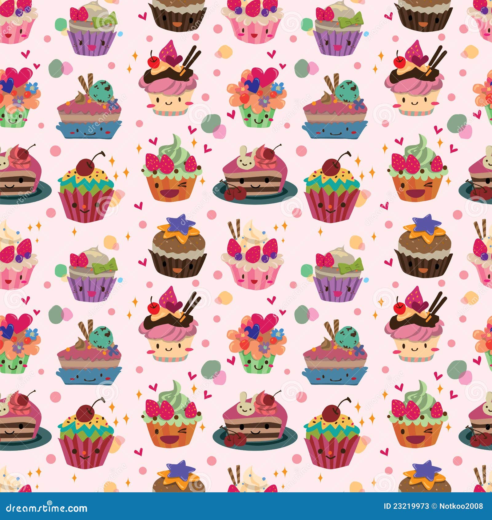 Seamless cake pattern stock vector. Illustration of candles - 23219973