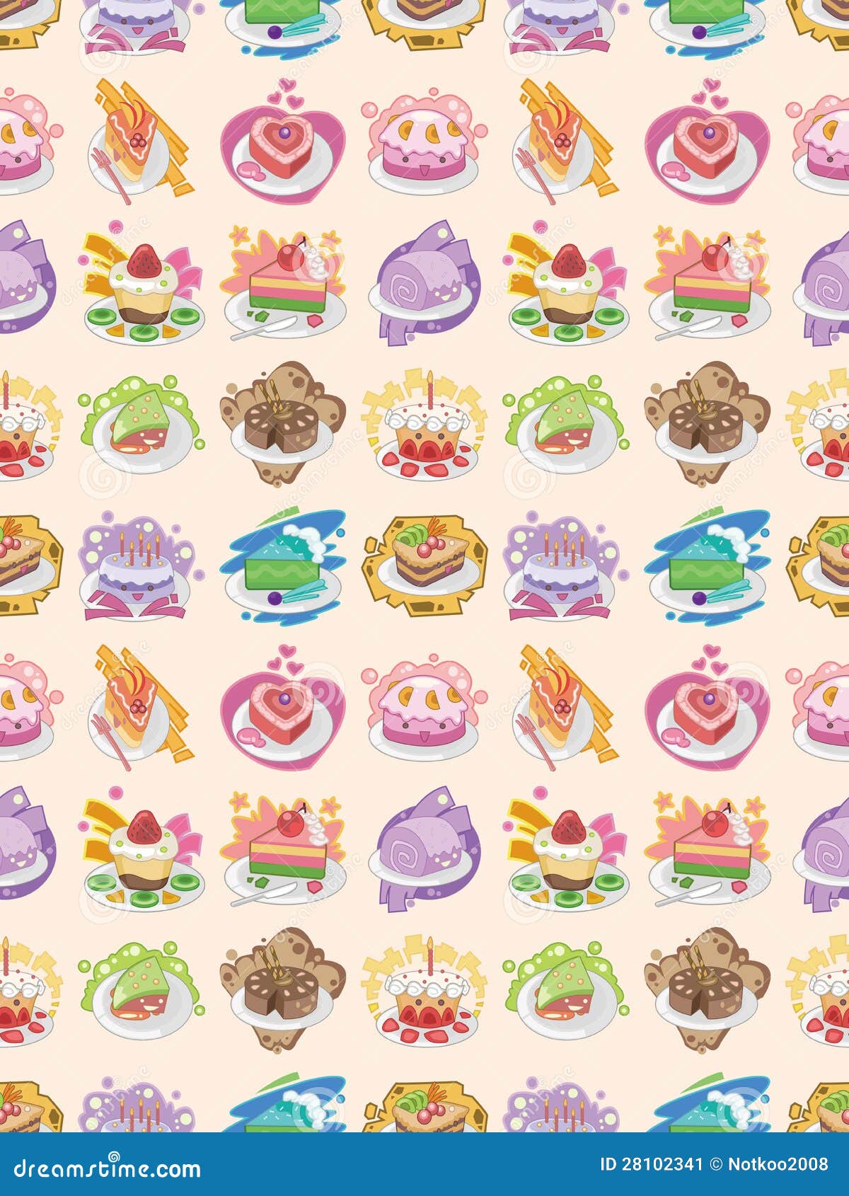Seamless cake pattern stock vector. Illustration of bake - 28102341