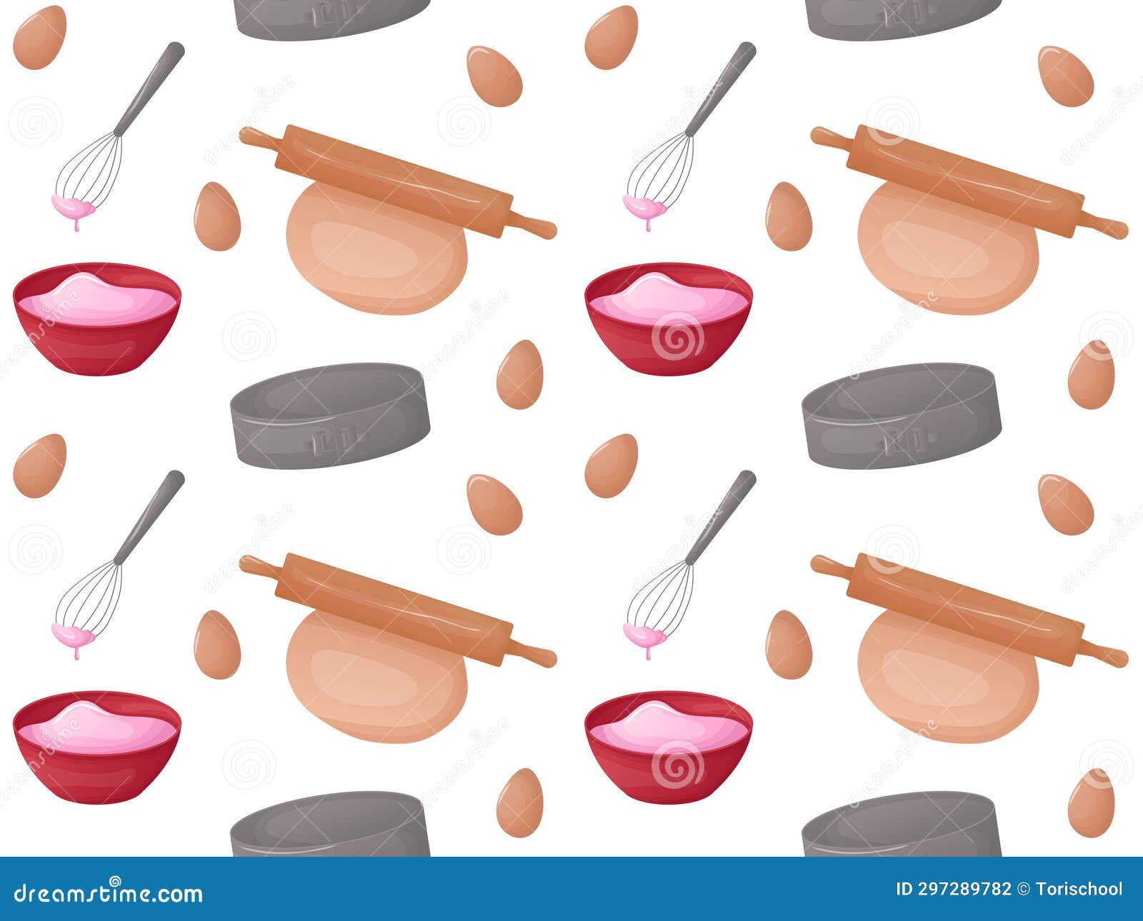 Seamless Cake Recipe Pattern. Background Stock Illustration ...