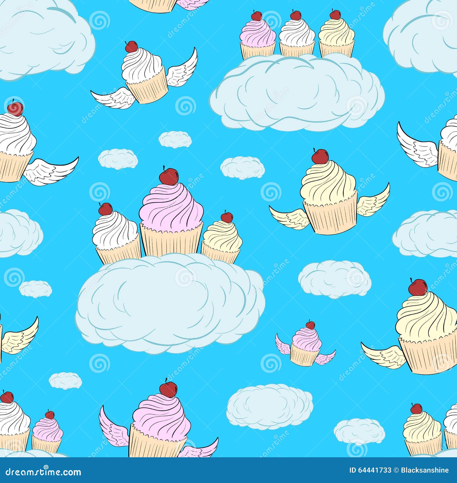 Seamless cake in the sky stock illustration. Illustration of creatively ...
