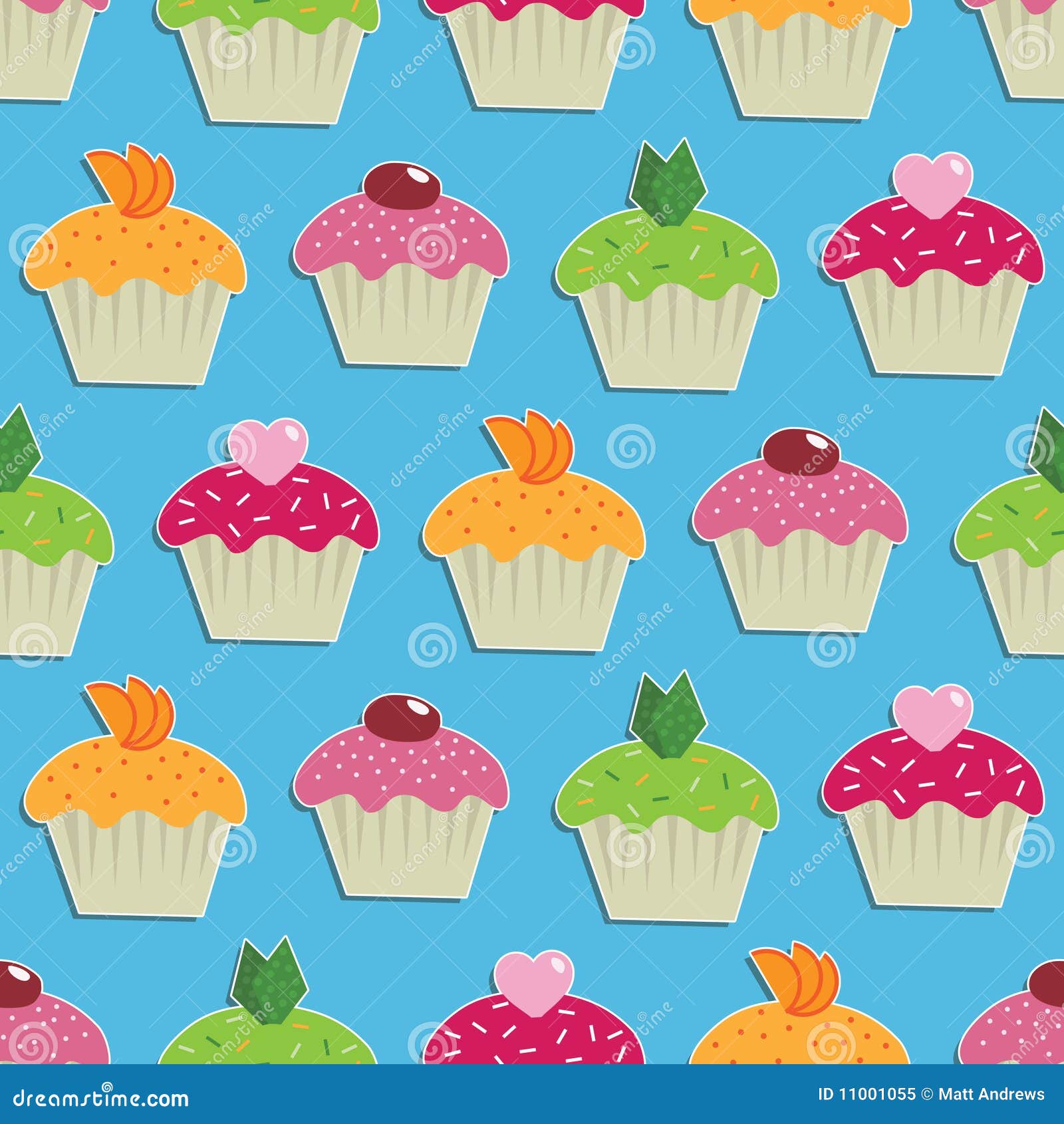 Seamless cake wallpaper stock vector. Illustration of orange - 11001055