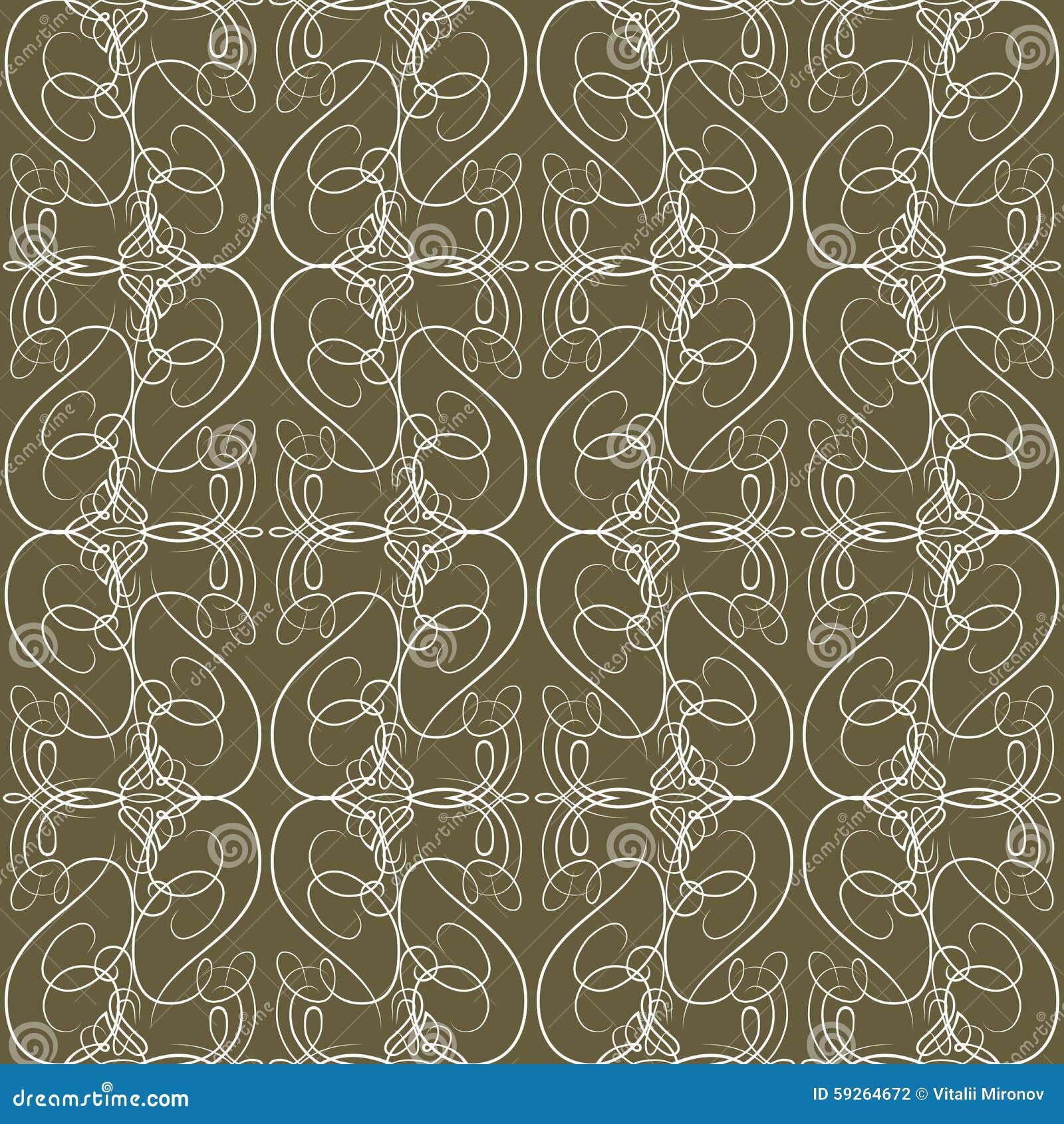 Seamless Calligraphic Pattern Stock Vector - Illustration of drawn ...