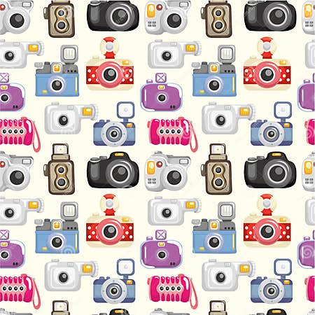 Seamless camera pattern stock vector. Illustration of pattern - 19149563