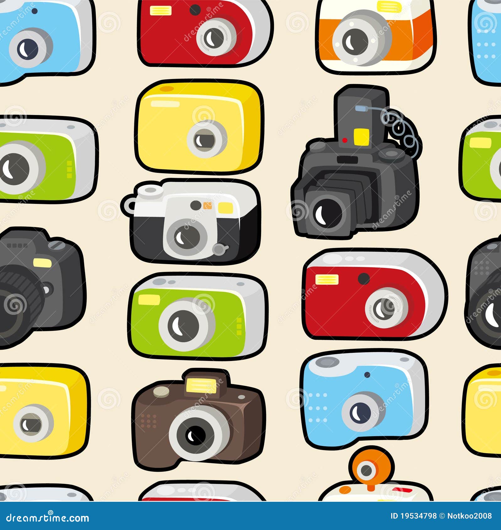 Seamless camera pattern stock vector. Illustration of antique - 19534798