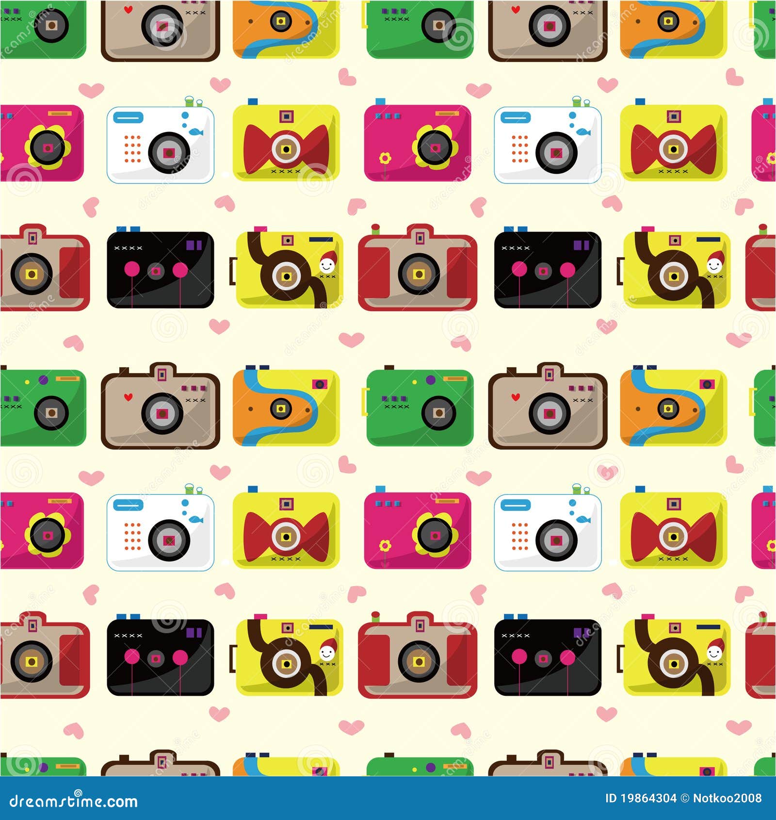Seamless camera pattern stock vector. Illustration of design - 19864304