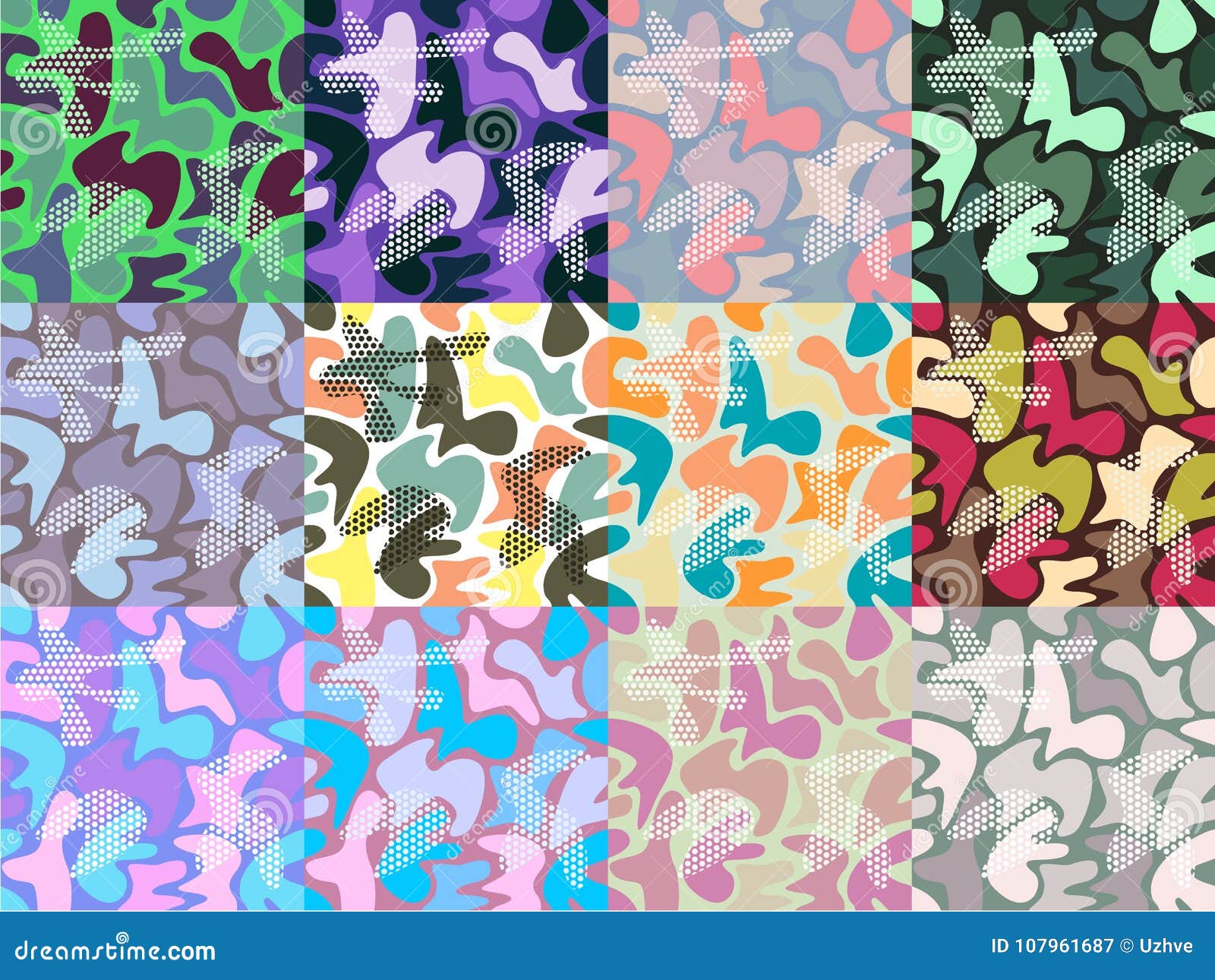 Seamless Camouflage Color Pattern Stock Vector - Illustration of ...