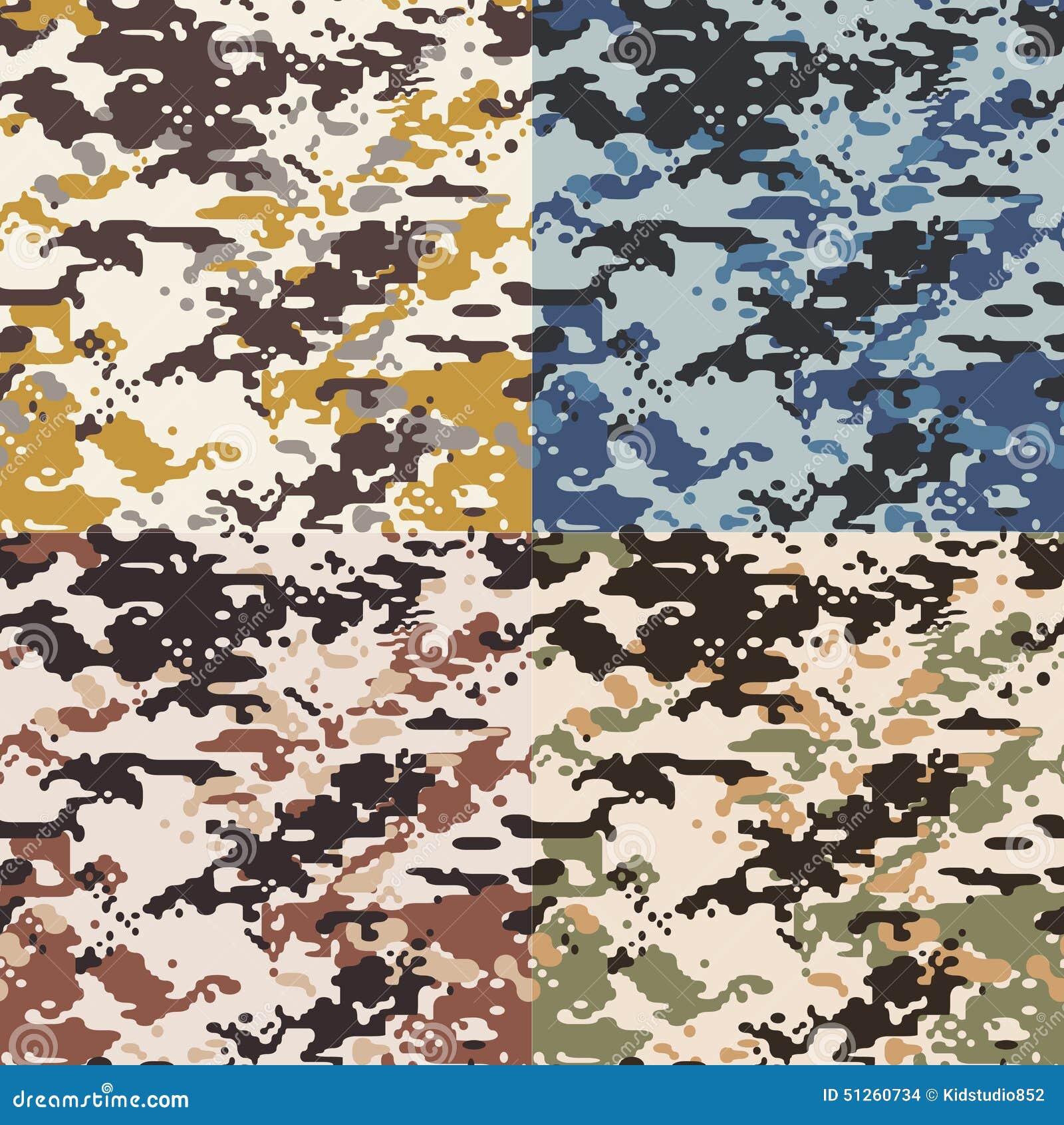 Seamless Camouflage Pattern Vector Illustration | CartoonDealer.com ...