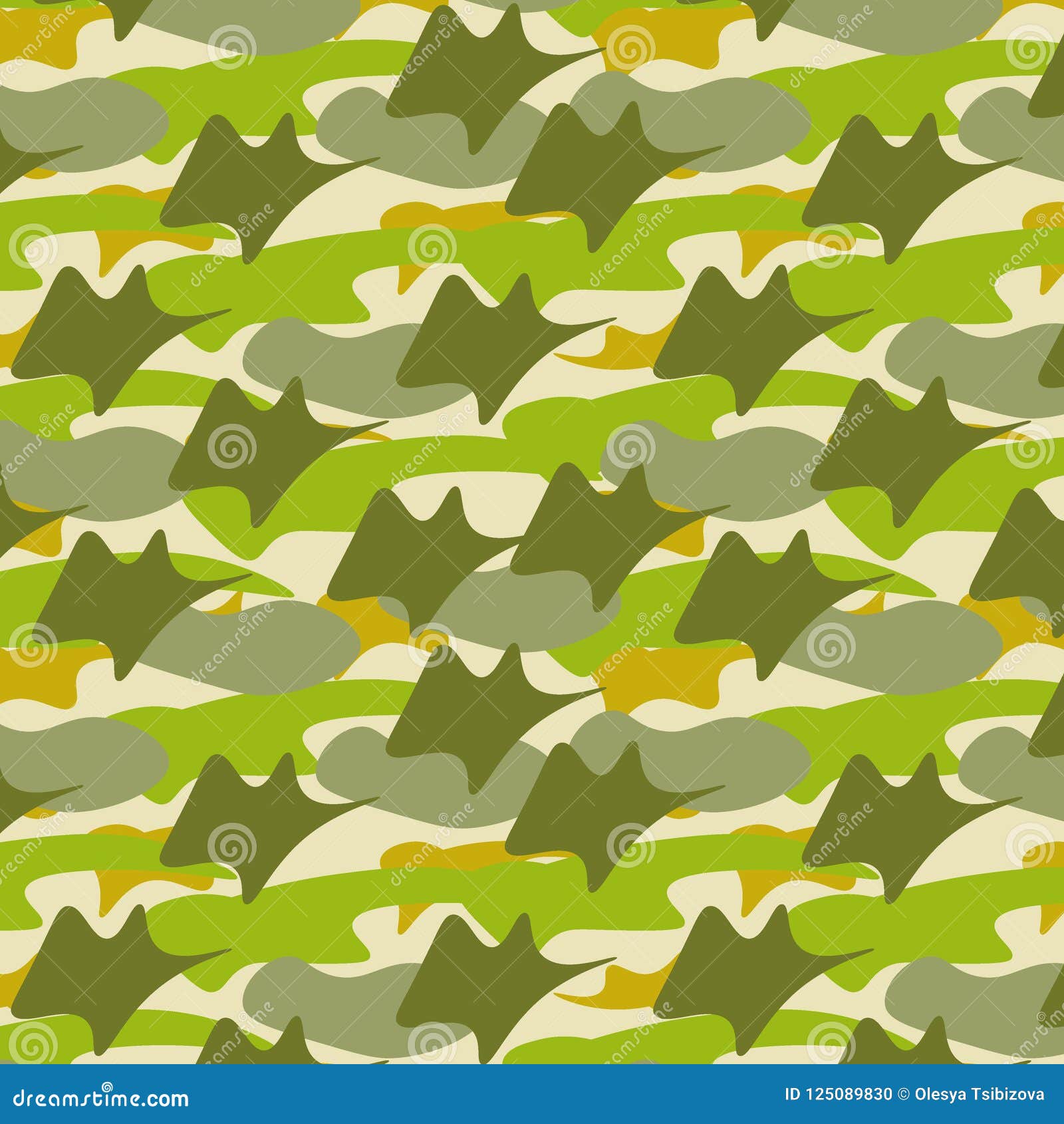 Seamless Camouflage Pattern. Bush Stock Vector - Illustration of color ...