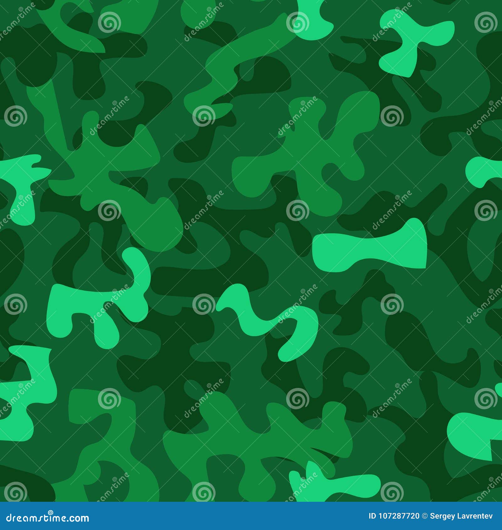 Seamless Camouflage Pattern in Green Tones Stock Vector - Illustration ...