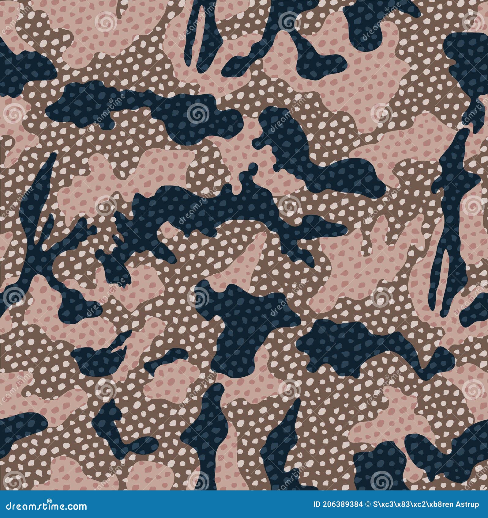 A Seamless Camouflage Pattern Made of Dots and Abstract Shapes Stock ...