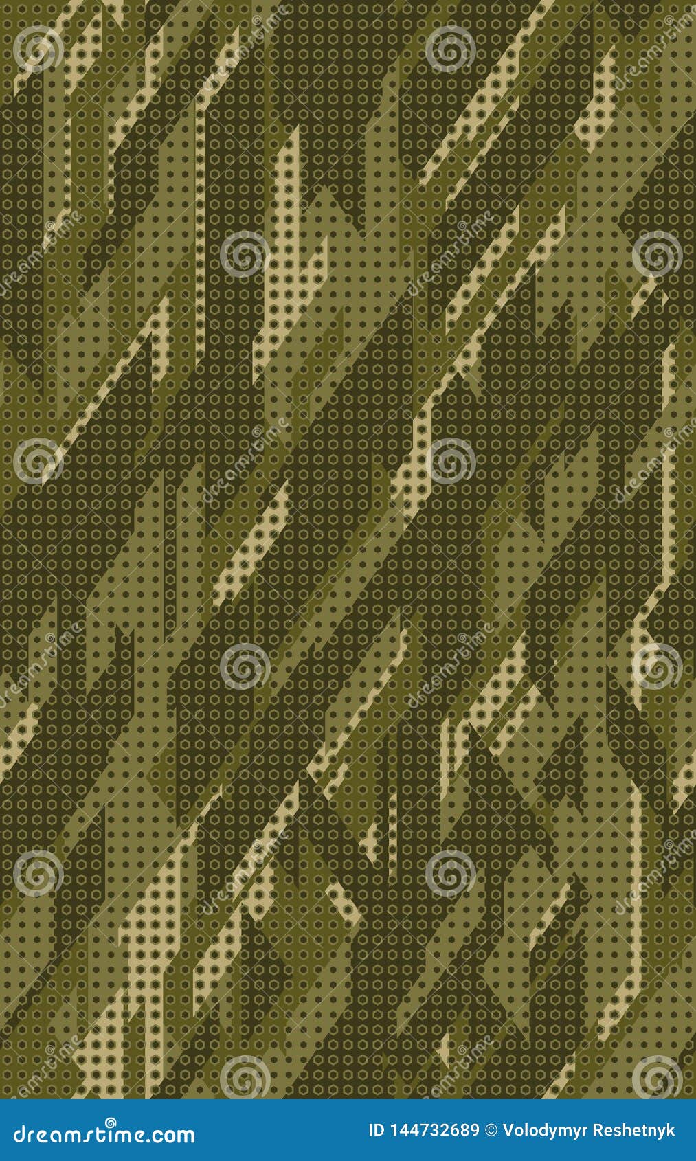 Seamless Camouflage Pattern. Repeating Digital Dotted Hexagonal Camo ...