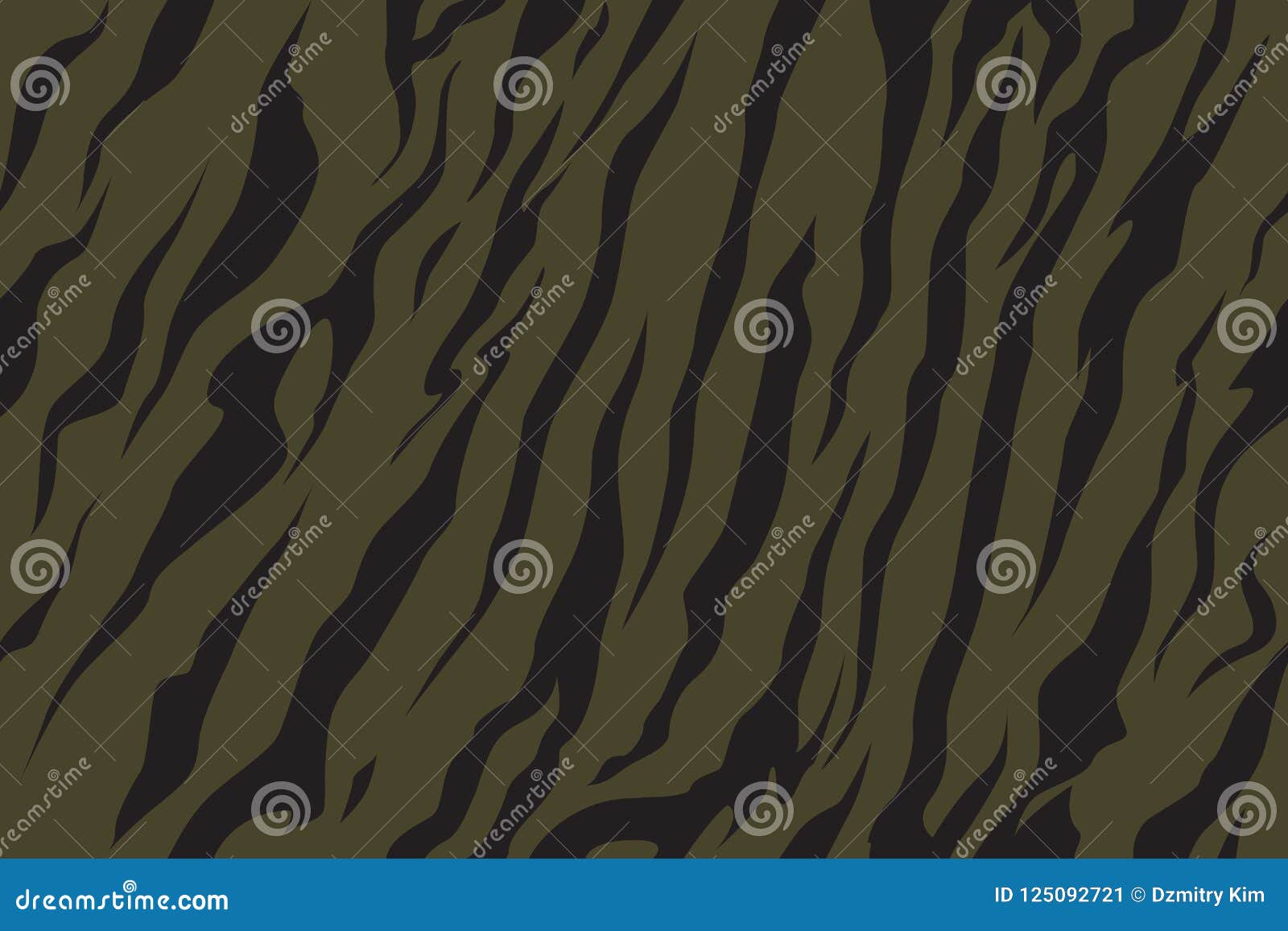 Seamless Camouflage Pattern Tiger. Khaki Green Texture, Vector ...