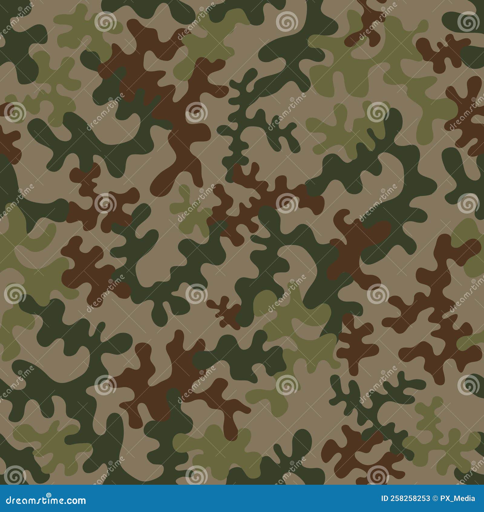 Seamless Camouflage Pattern - Vector Illustration Stock Illustration ...