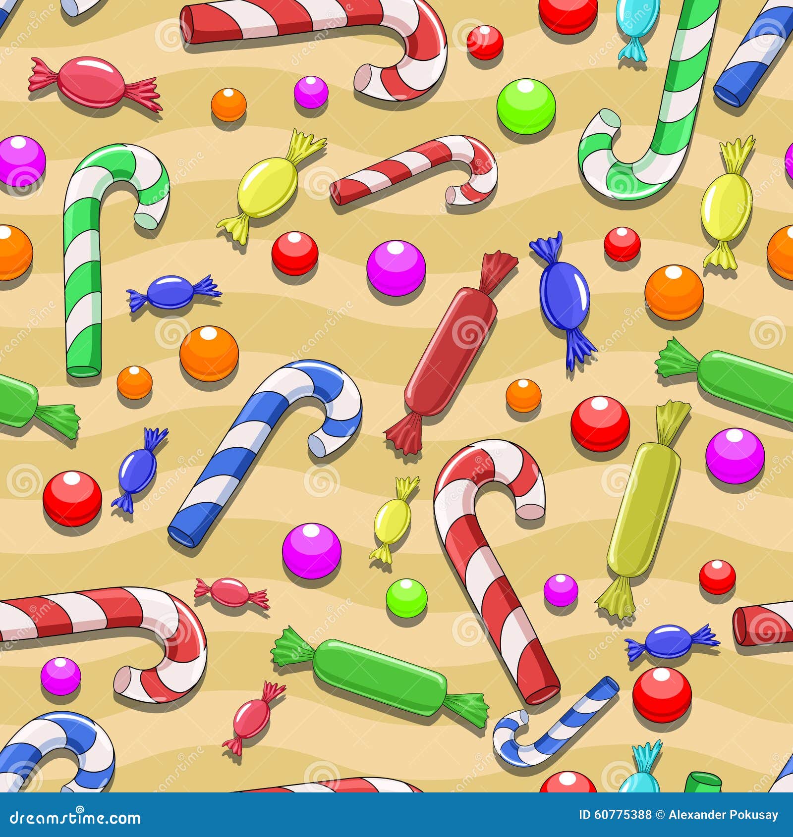 Seamless Candies Vector Background Stock Vector - Illustration of gift ...