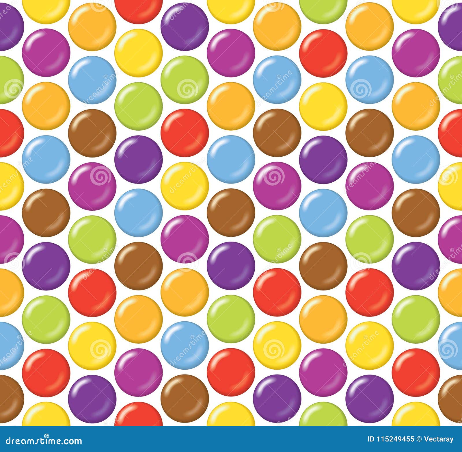 Seamless Candy Background Pattern. Sugar Coated Candy on White ...