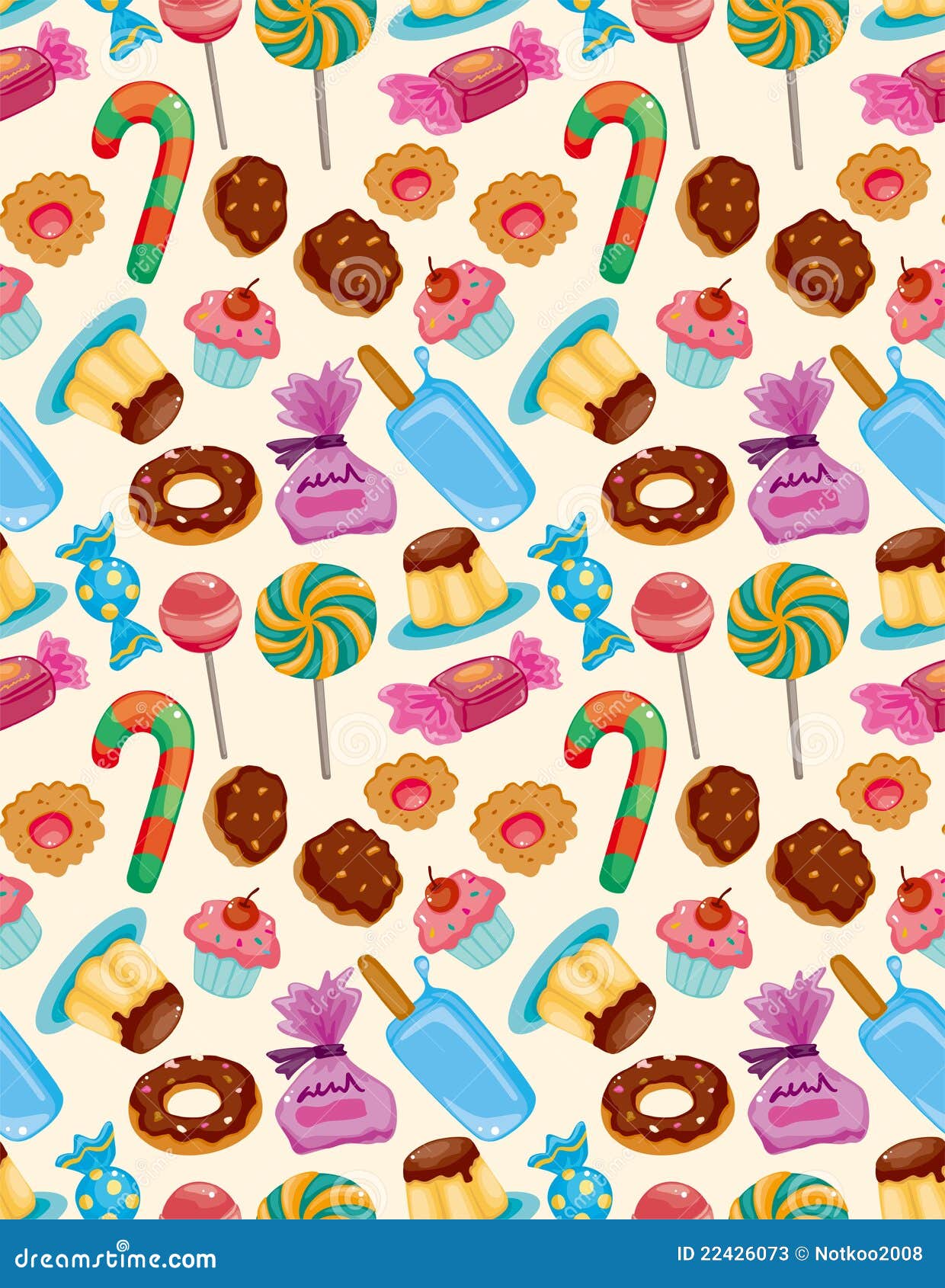 Seamless Candy Pattern Cartoon Vector | CartoonDealer.com #22426073