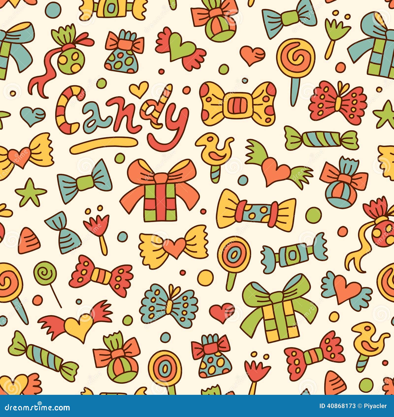 Seamless Candy Pattern Cartoon Vector | CartoonDealer.com #40868173